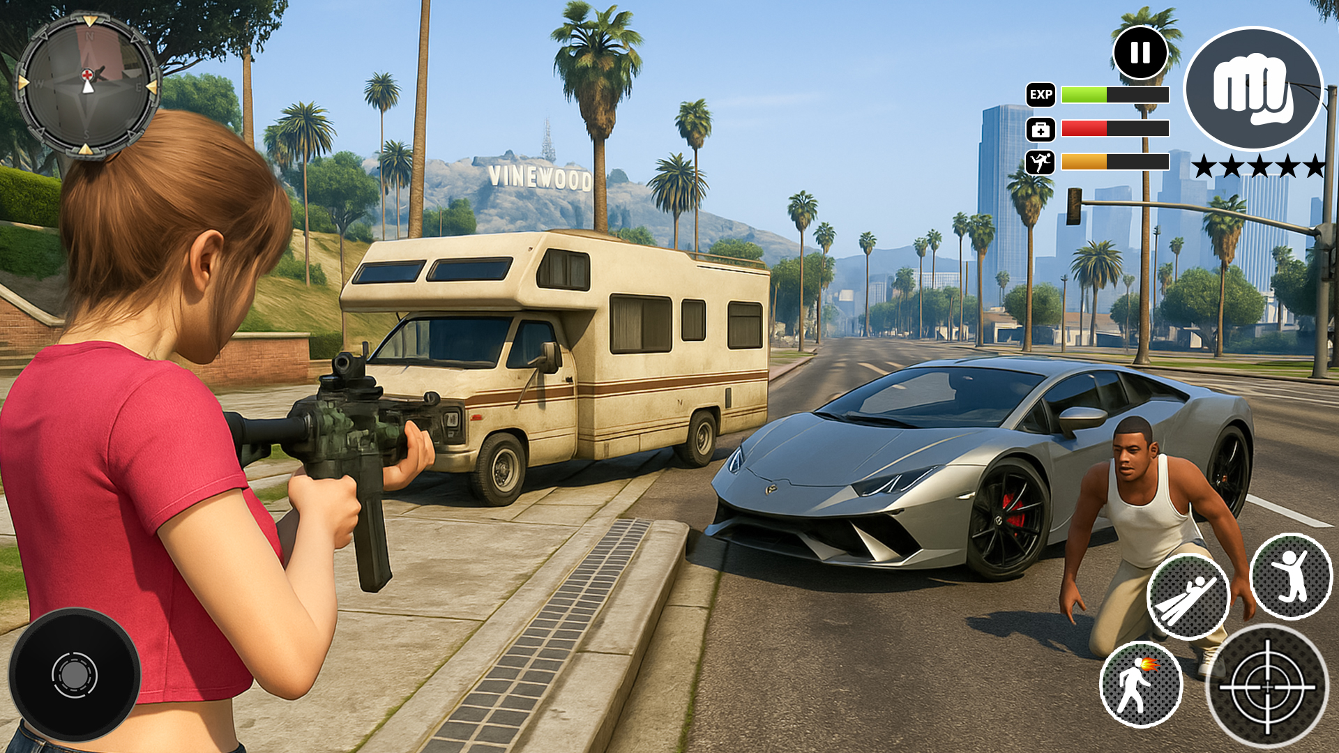 Camper Van Driving Truck Games - Vegas City Gangster Life Camping ...