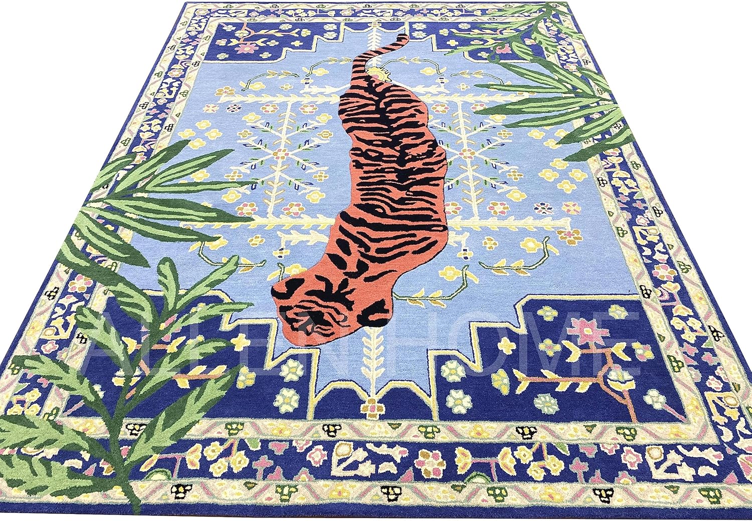 Amazon.com: Hand Tufted Tiger Print Wool Area Rugs 5' x 8'- Durable ...
