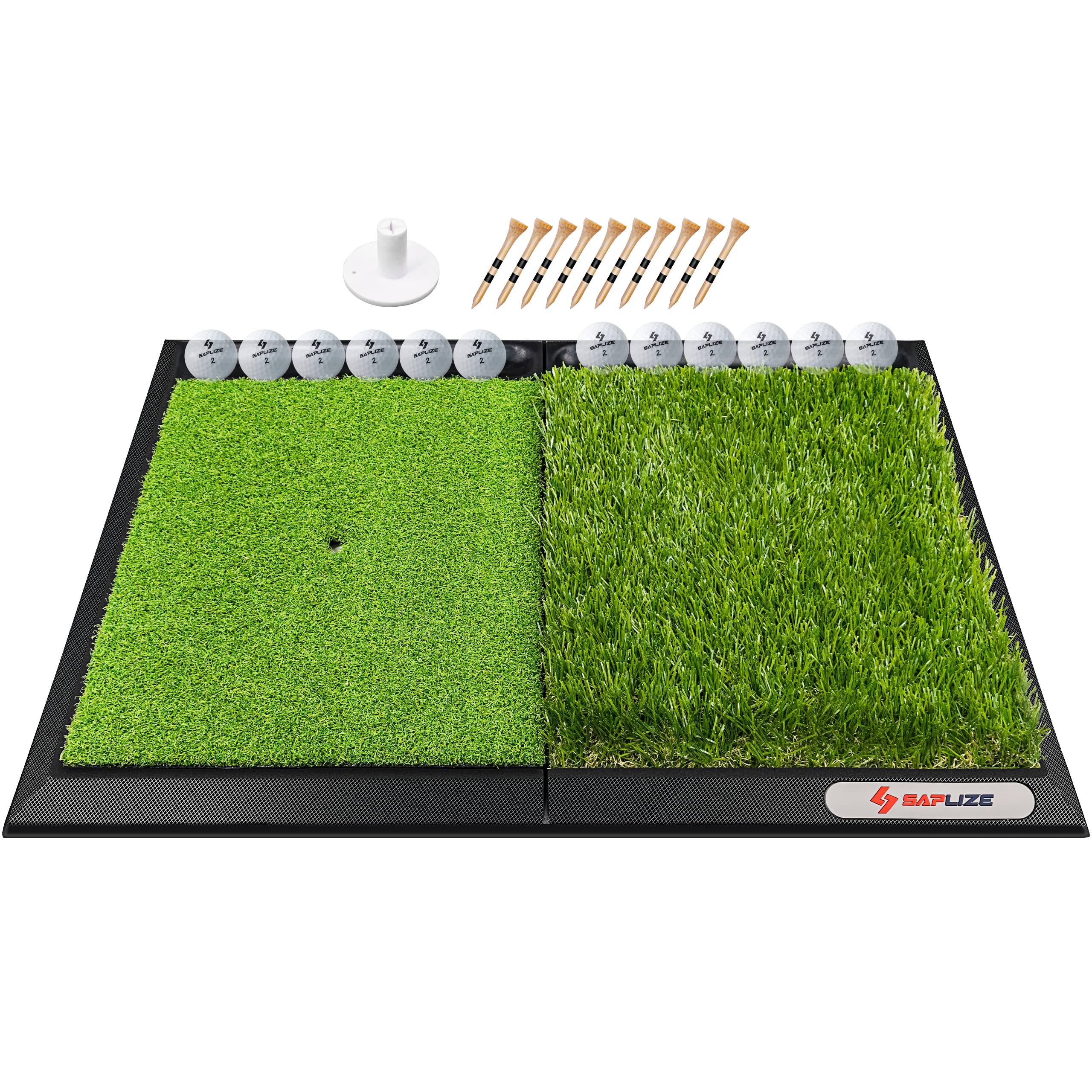 SAPLIZE Foldable Golf Hitting Mat, Portable Golf Practice Grass Mat for ...