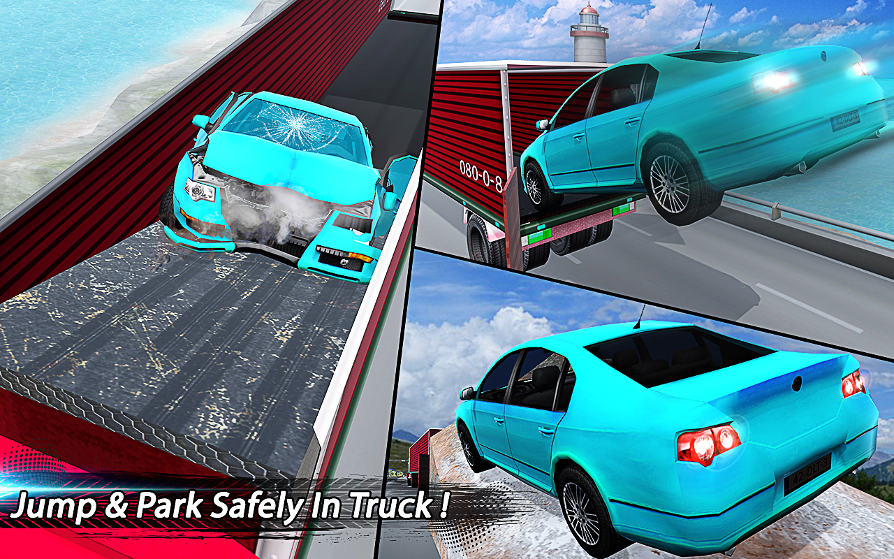 Mega Ramp Truck Trailer Open Doors Car Racing Stunt Game - App on ...