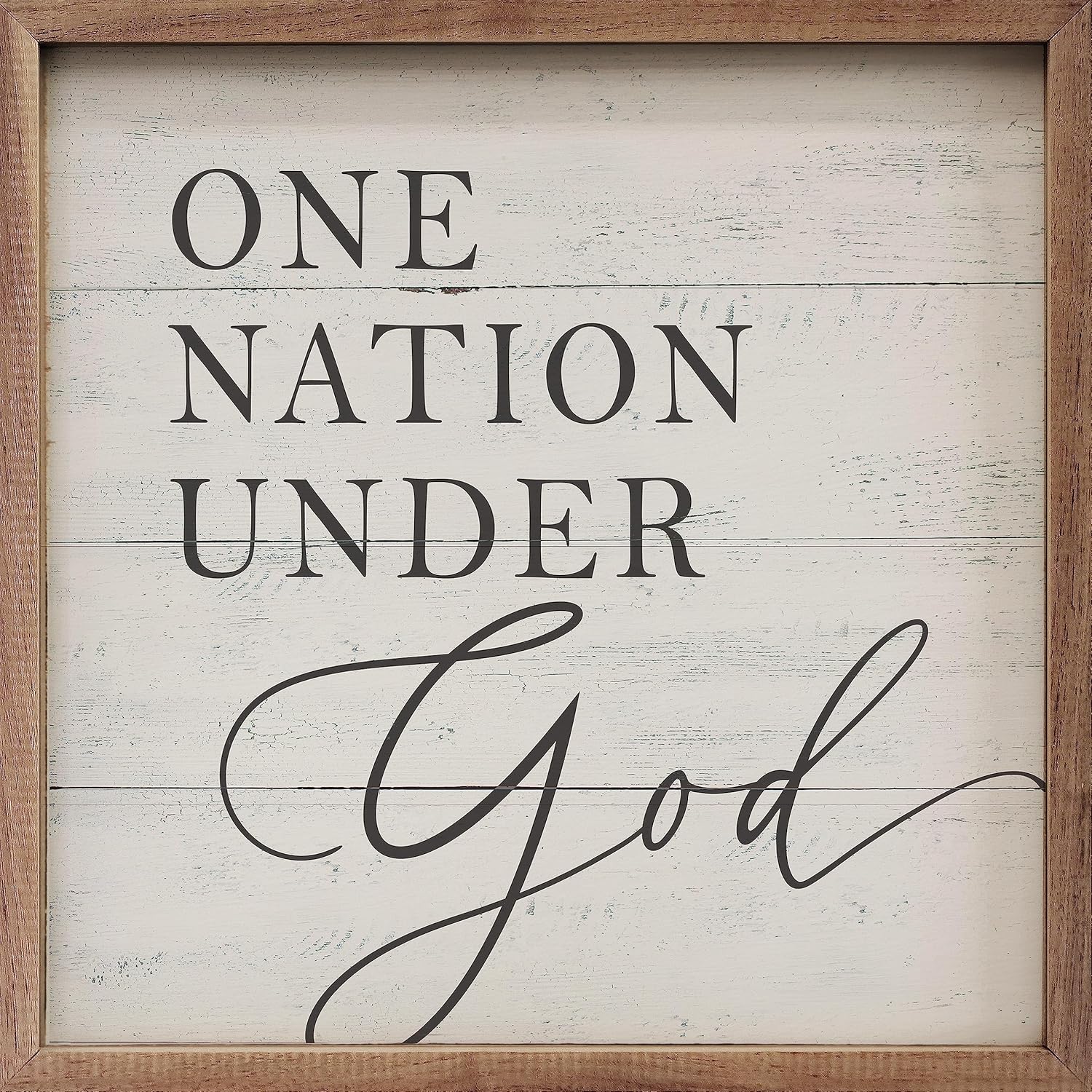 Amazon.com: Kendrick Home One Nation Under God White Americana Wall ...