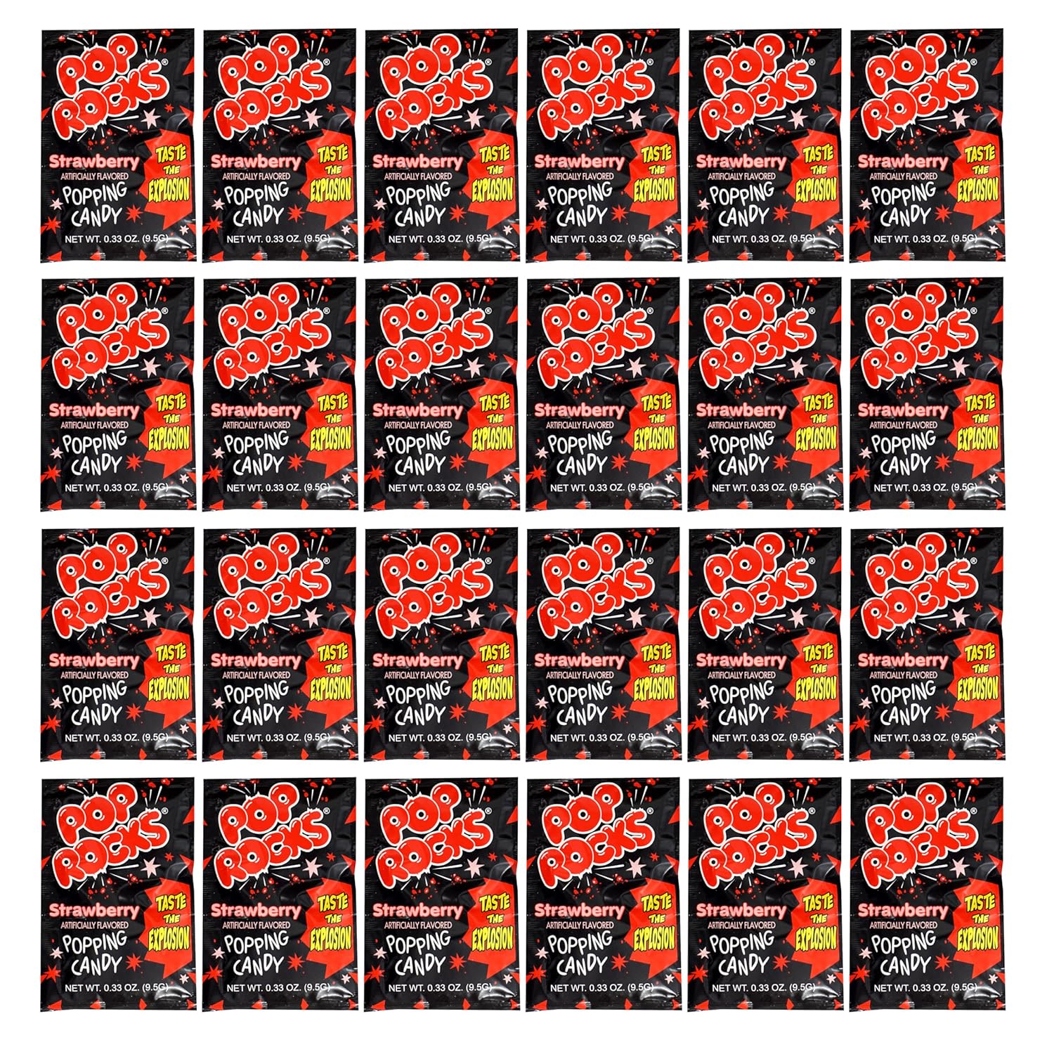 Amazon.com : Pop Rocks Strawberry, 24 Pack, Popping Candy, Fun Candy ...