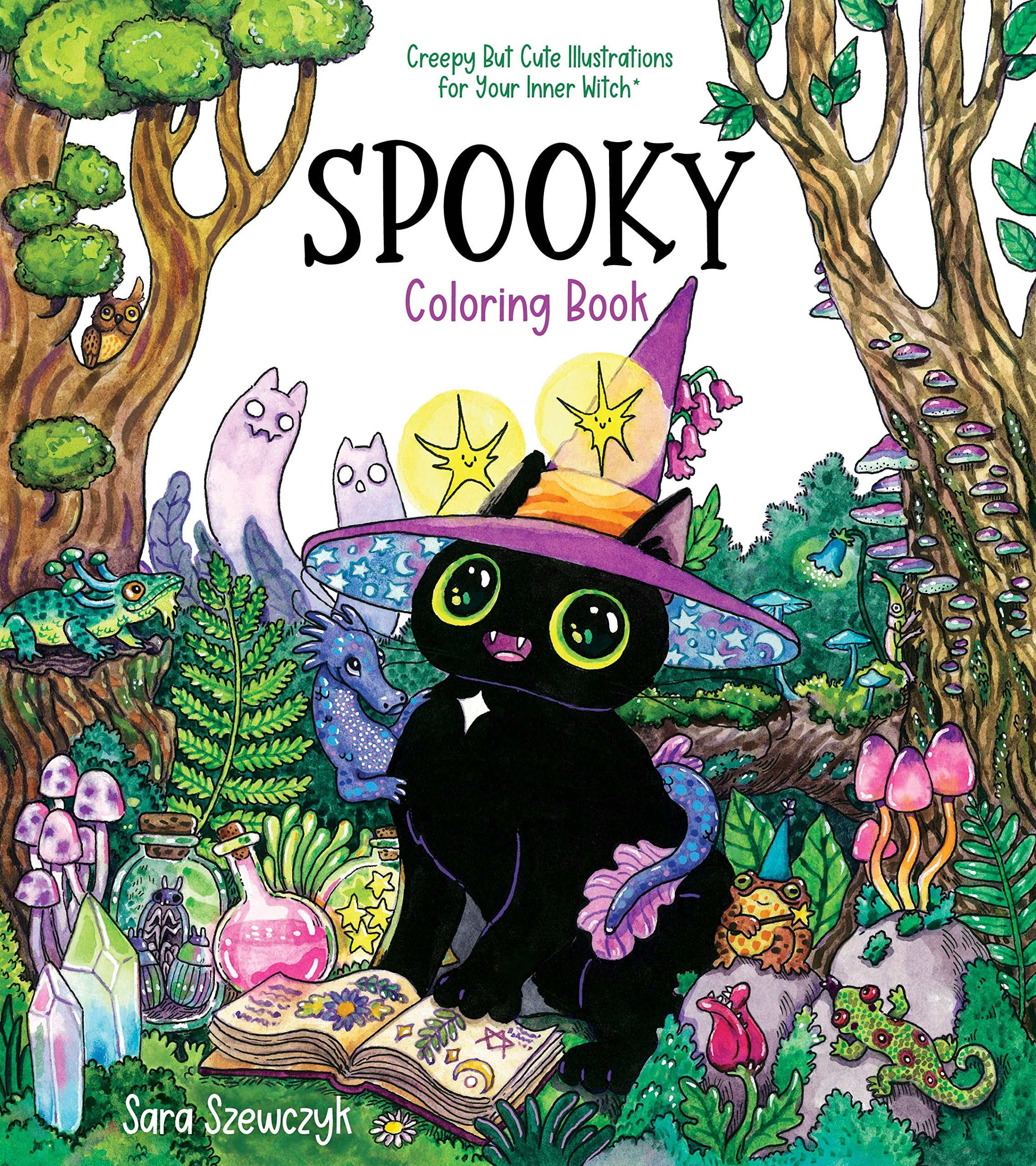 Amazon.com: Spooky Coloring Book: Creepy But Cute Illustrations for ...