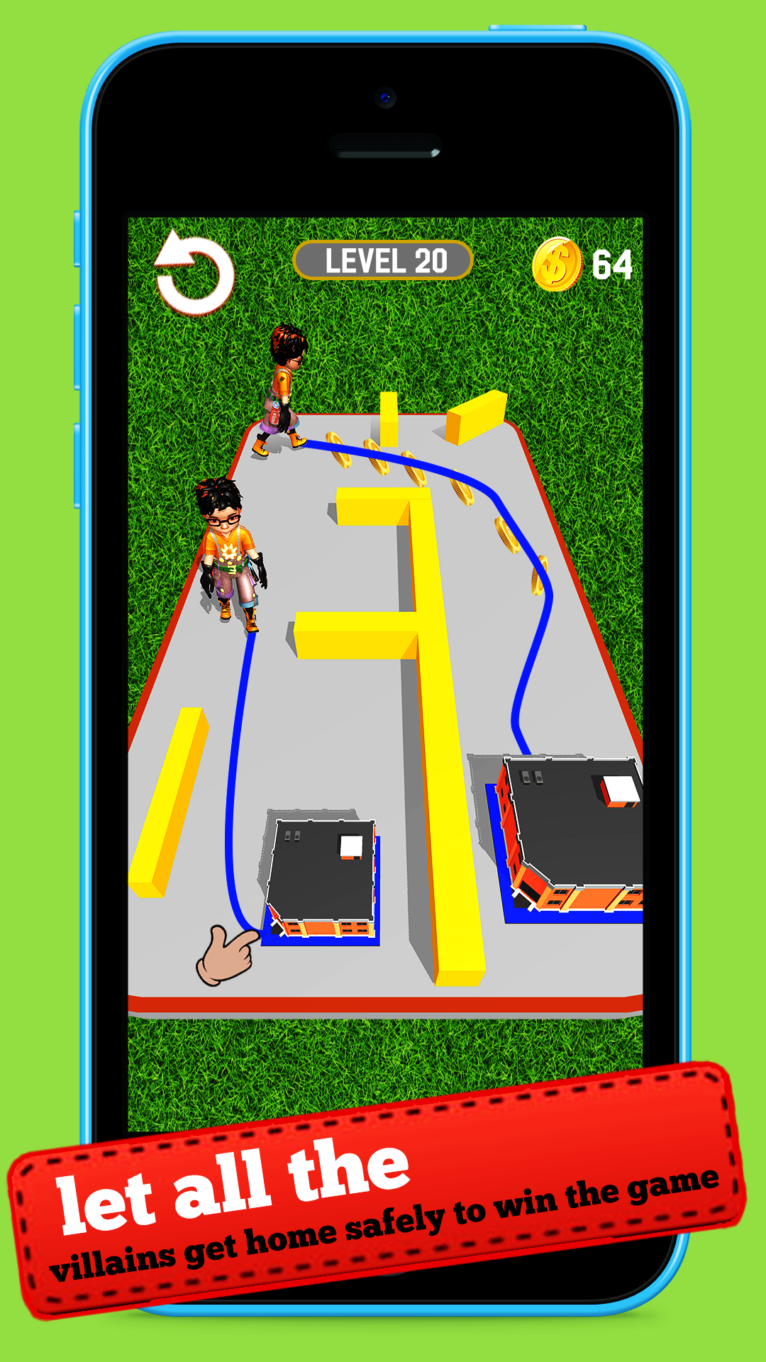 Home Rush Race Draw Puzzle: Draw and Connect Path to Rush To The Home ...