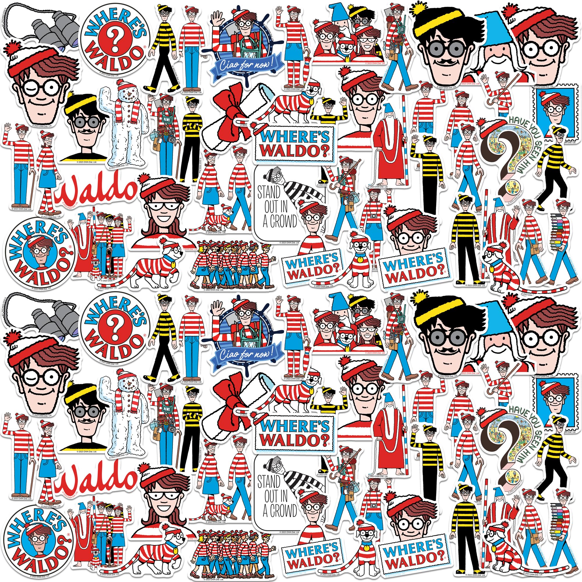 Amazon.com: Where's Waldo 100ct Vinyl Large Deluxe Stickers Variety ...