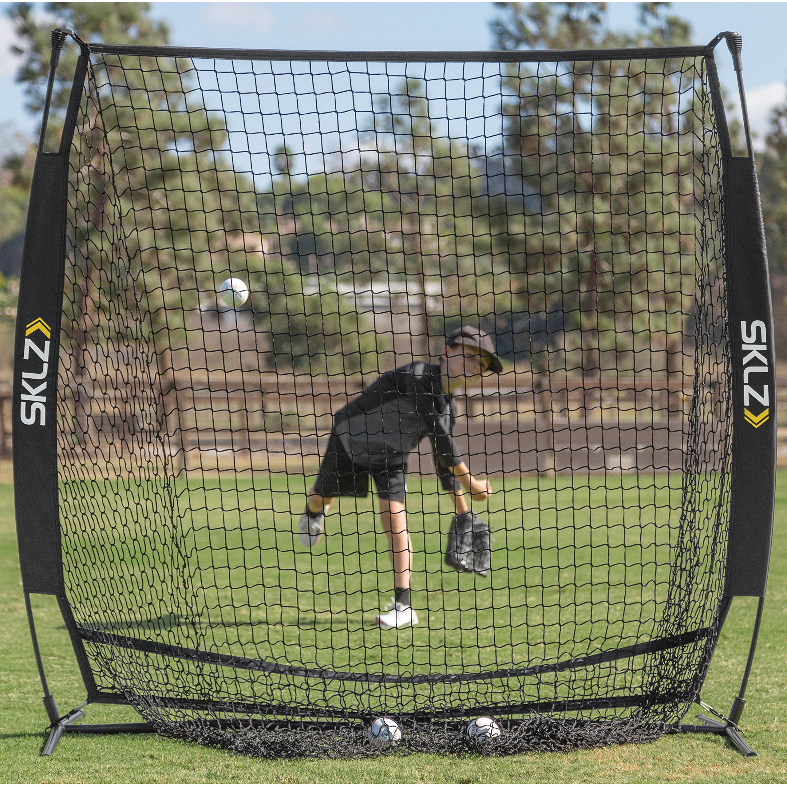SKLZ Portable Baseball and Softball Hitting Net with Vault, 5 x 5 feet