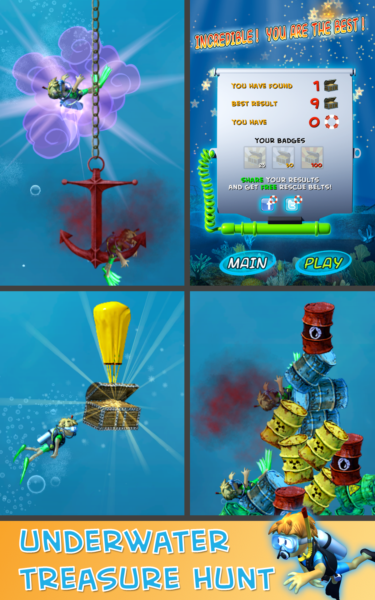 DiveMaster - Underwater Scuba Diver Treasure Race game with sharks and ...
