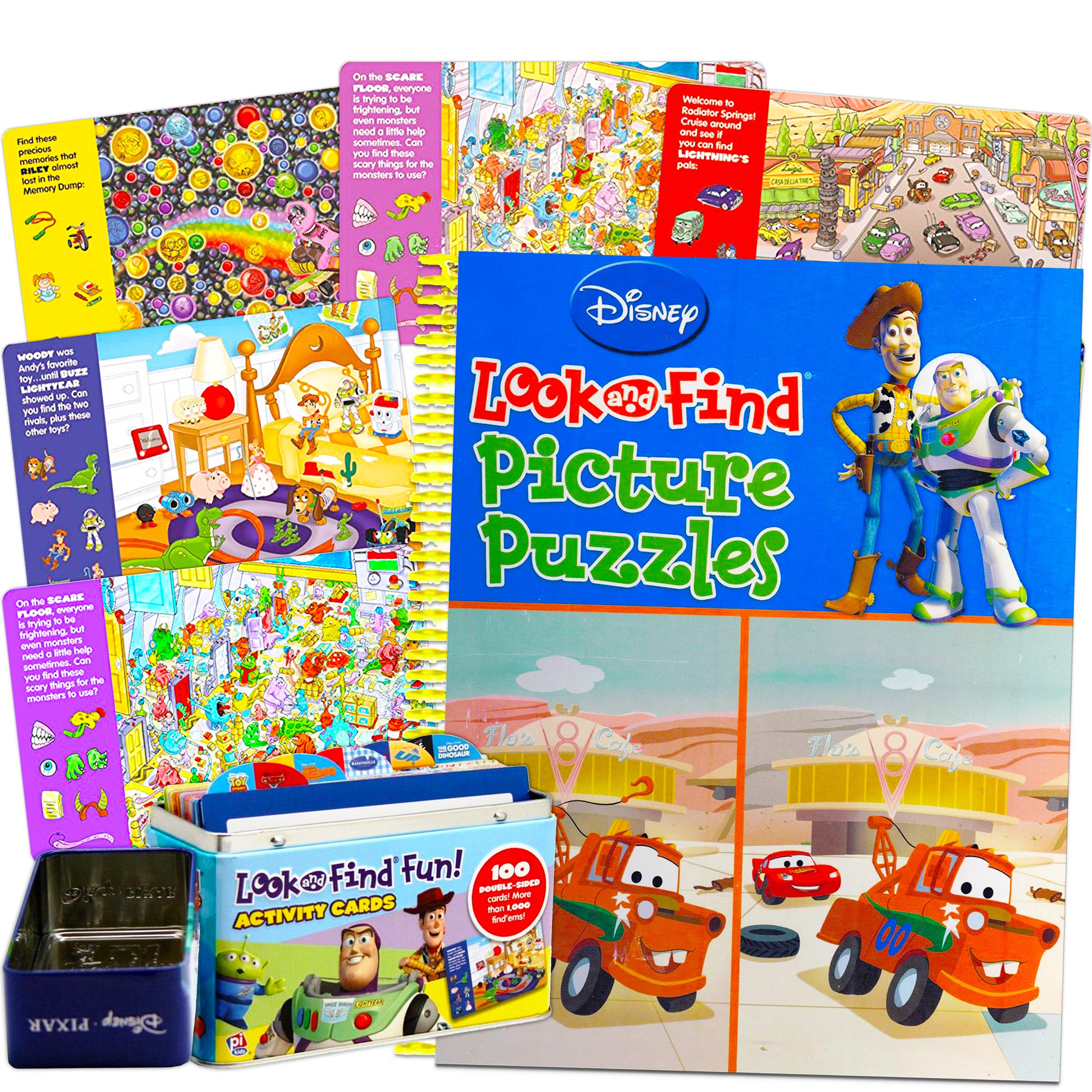 Disney Pixar Travel Puzzle Cards in Collectible Tin and Picture Search ...