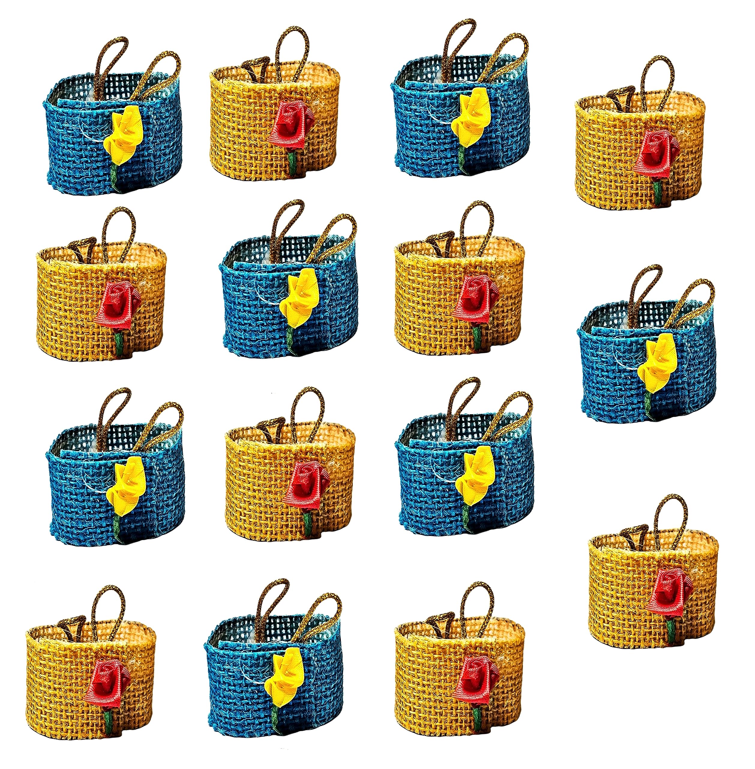 SSKR Pack of 15 Pcs Haldi and Kumkum Box Basket Type Model Thamboolam ...