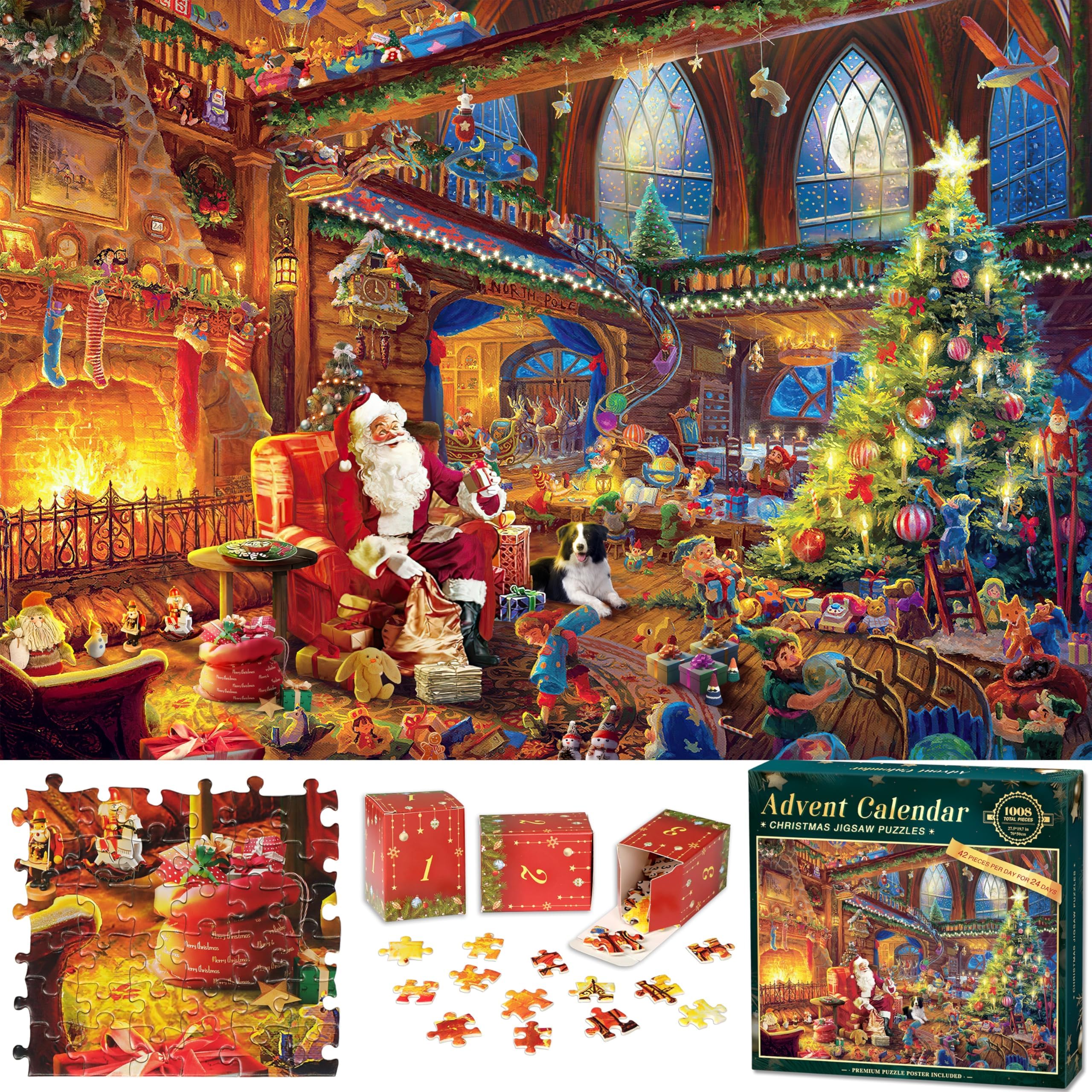 Advent Calendar 2024 Jigsaw Puzzle for Kids and Adults- 1008 Pieces ...