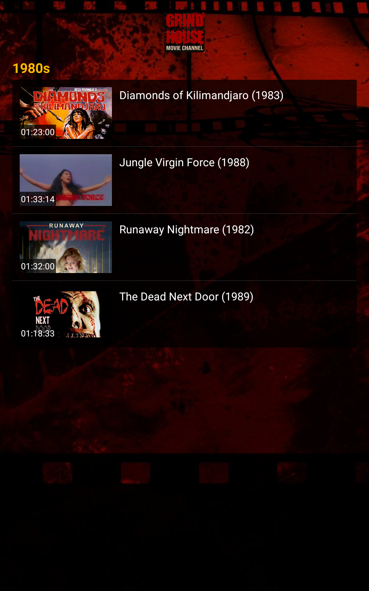 Grindhouse Movie Channel - App on Amazon Appstore