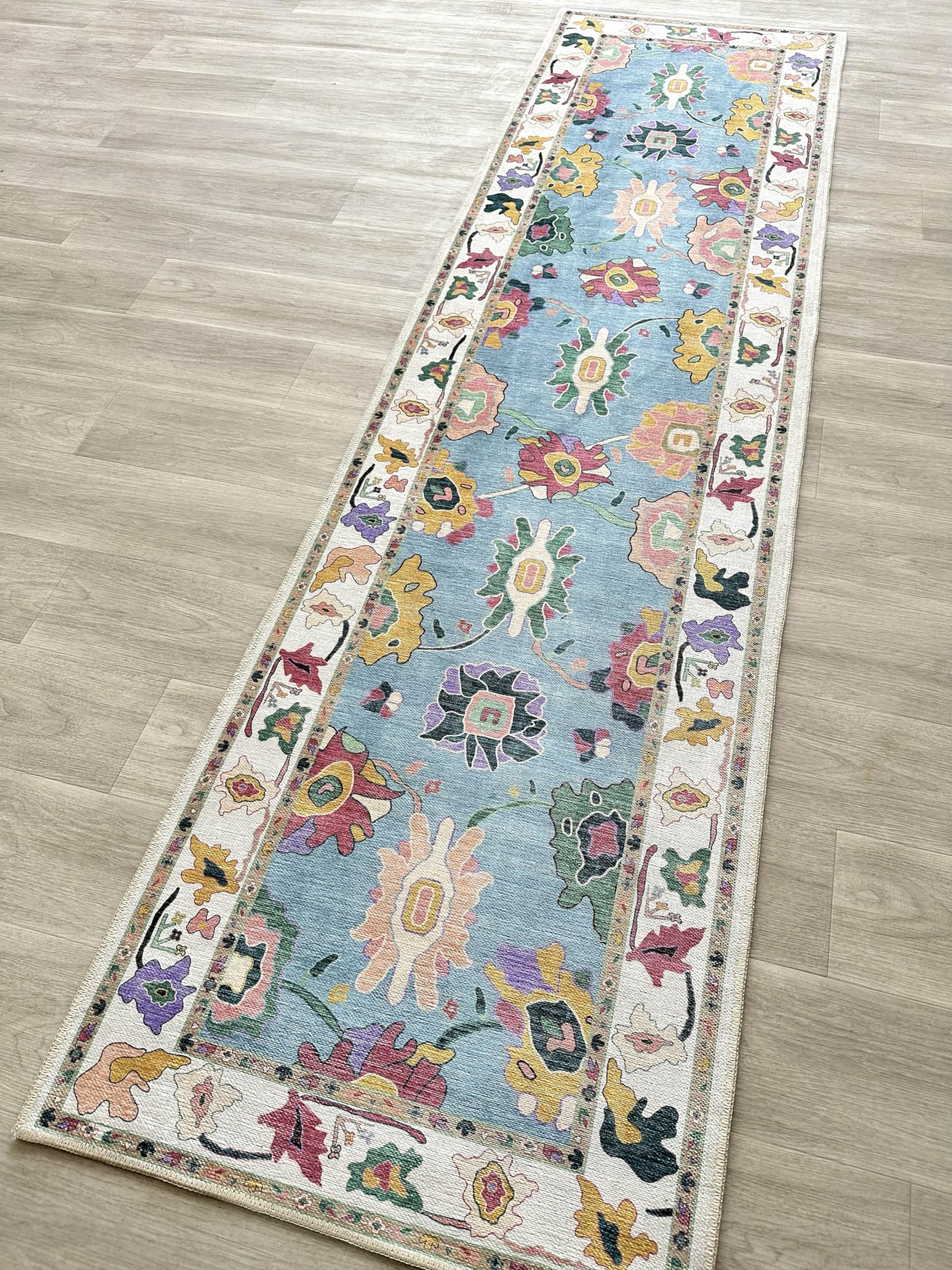 Amazon.com: Colorful Oushak Runner Rug, Modern Runners, Vintage ...