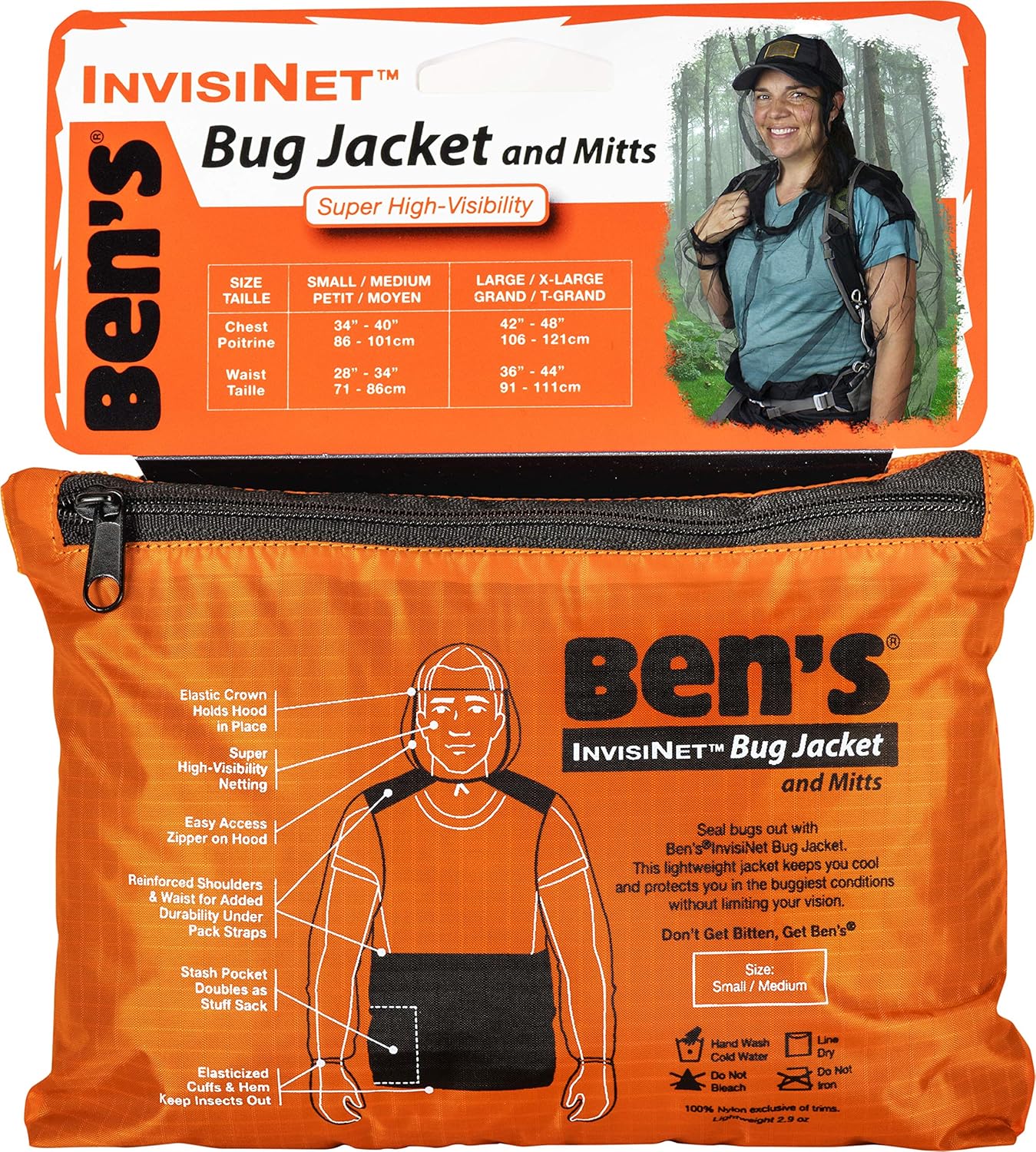 Amazon.com: Ben's InvisiNet Bug Jacket & Mitts - Durable & Comfortable ...