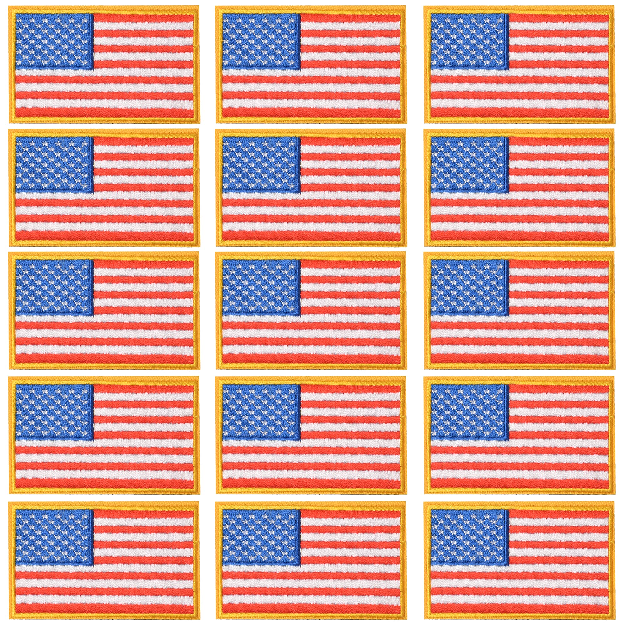 Amazon.com: 15pcs Yellow American US Mini Flag Patches, Embroidered Sew ...