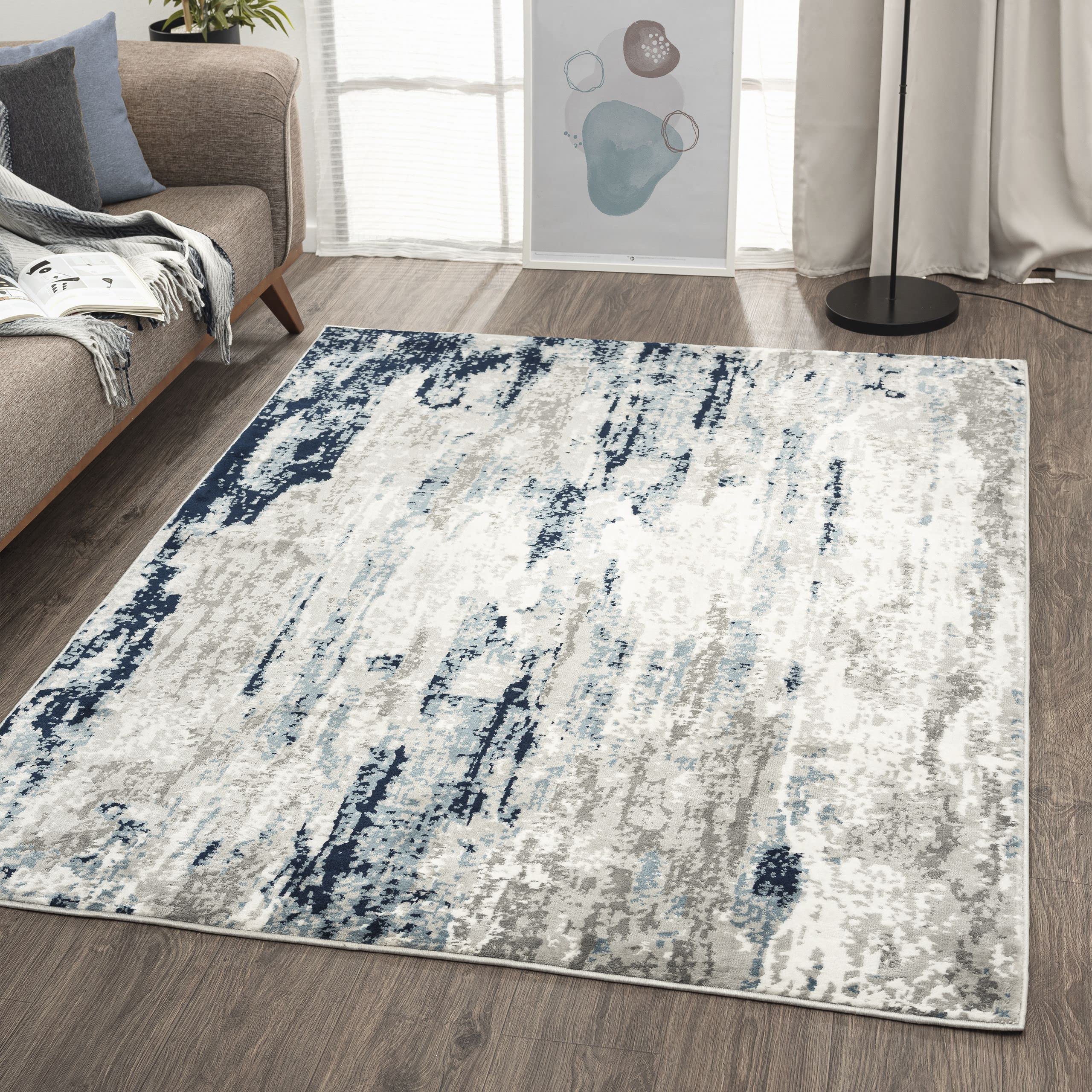 Area Rug Living Room Rugs: 8x10 Indoor Soft Fluffy Rug Abstract Carpet ...