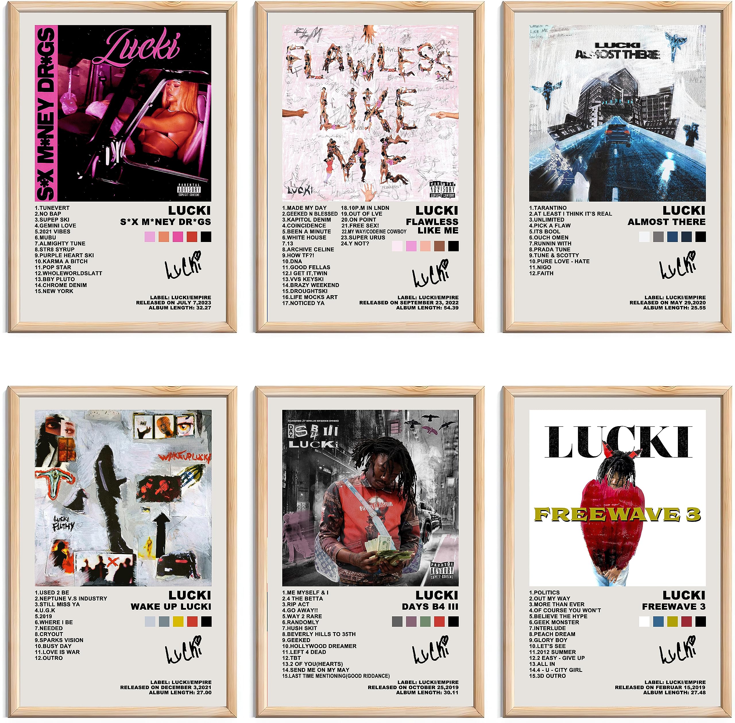 Amazon.com: DECOSUN Lucki Poster Album Cover Posters Set of 6 Canvas ...