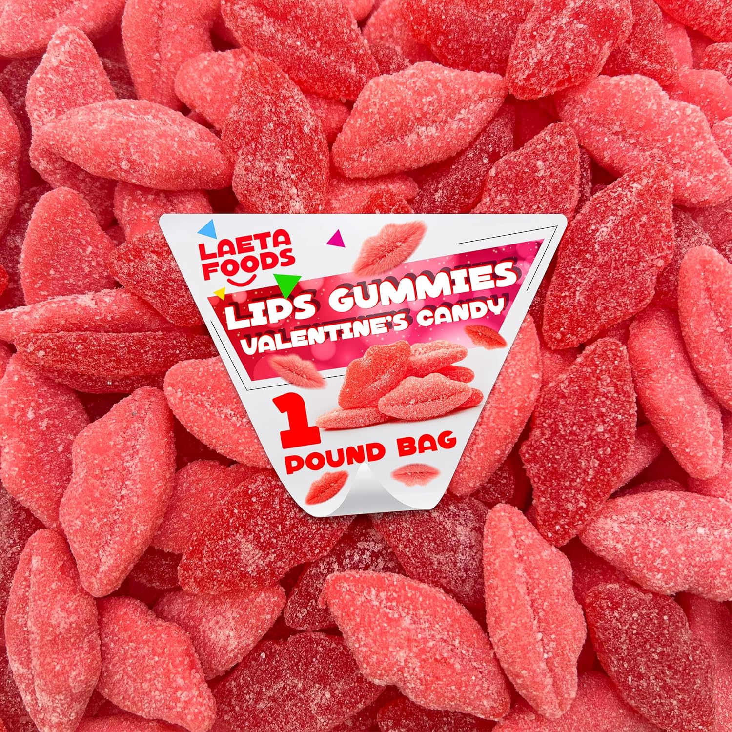 Amazon.com : Lips Gummy Candy | 1 Pound Bag | Cherry Flavor | Sugar ...
