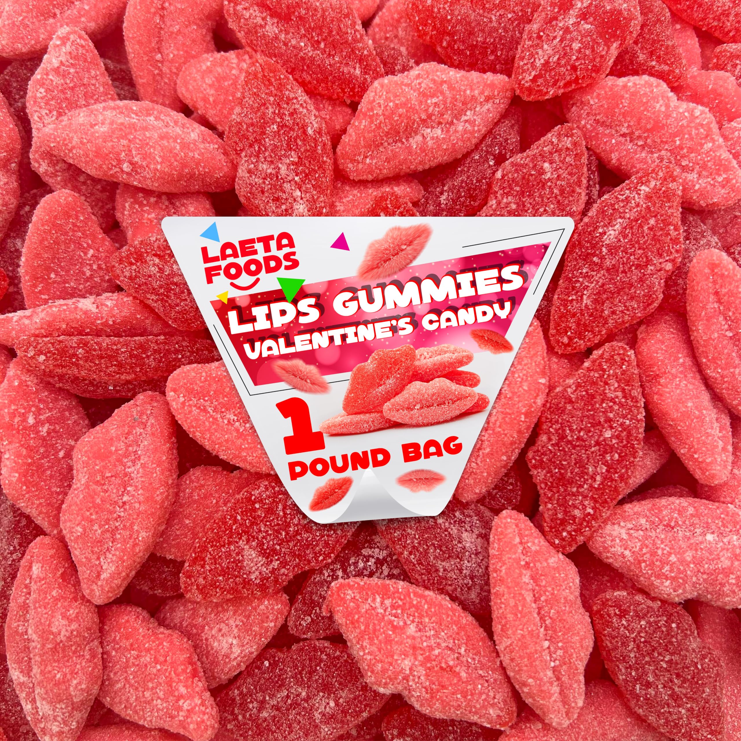 Amazon.com : Valentine's Day Candy - Lips Gummies (1 Pound Bag) Cherry ...