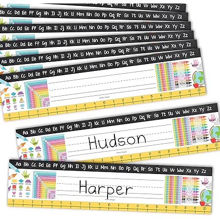 Amazon.com: 25 Colorful Teacher Name Plate for Desk Classroom - Desk ...