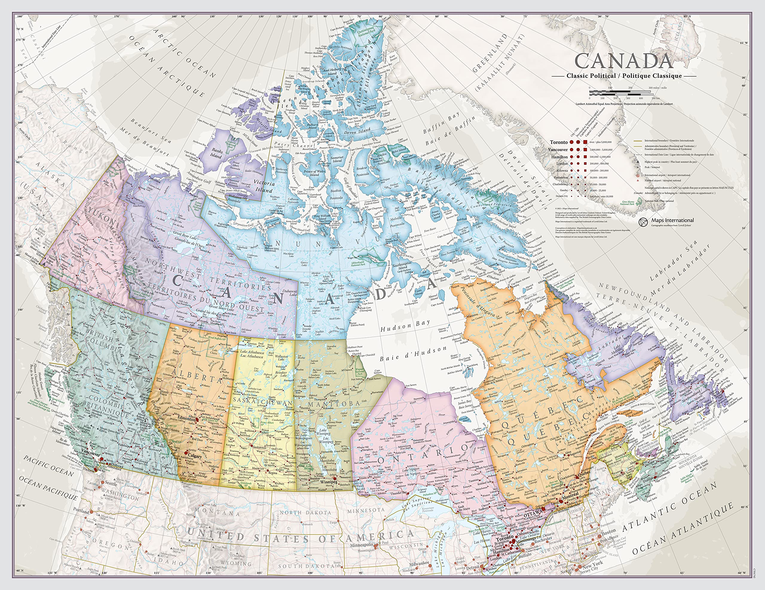 Canada Map Poster – 59.4 x 42 cm - Maps International - Map Making for ...