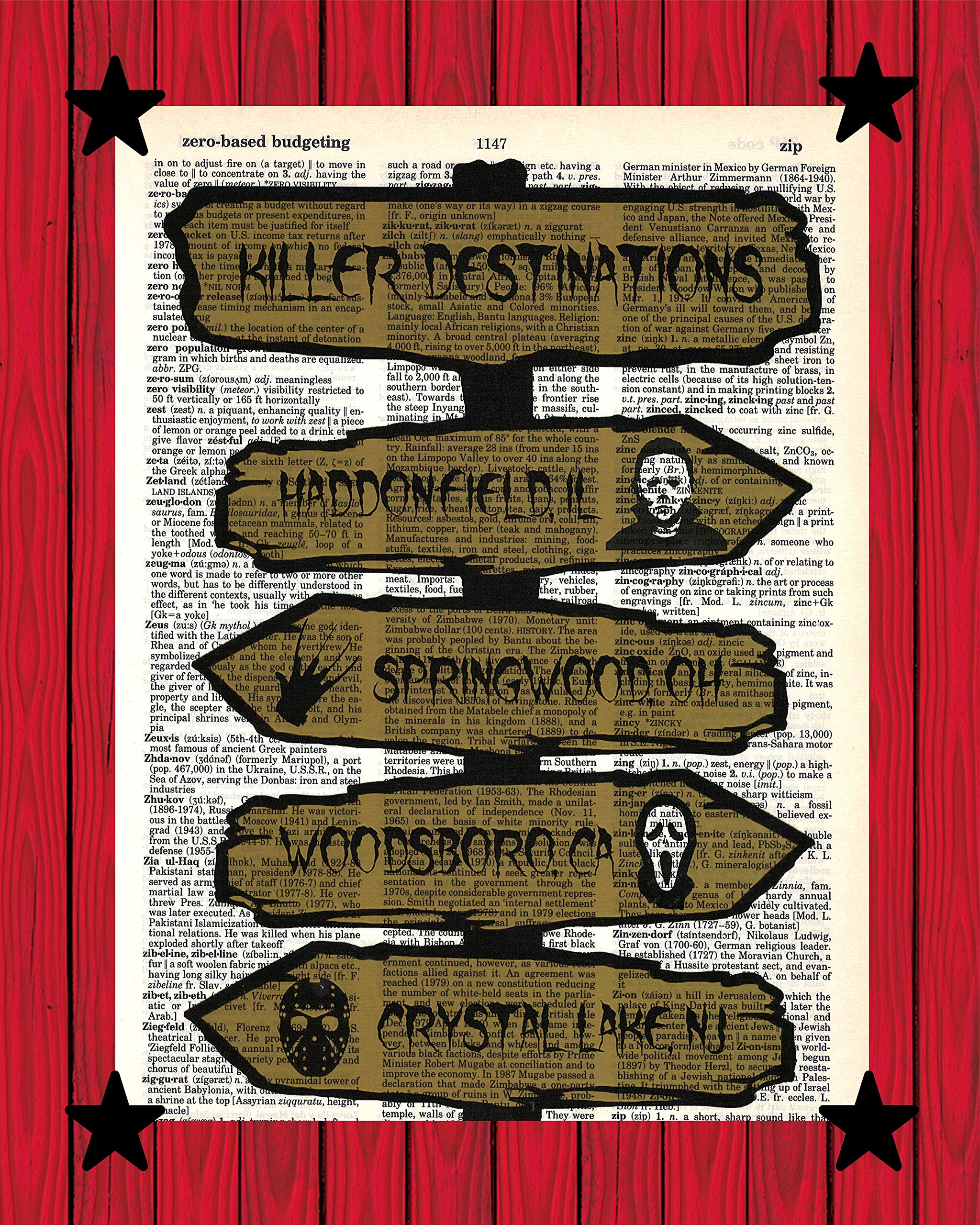 Horror Movie Destination Sign Horror Movie Wall Decor Michael Myers ...