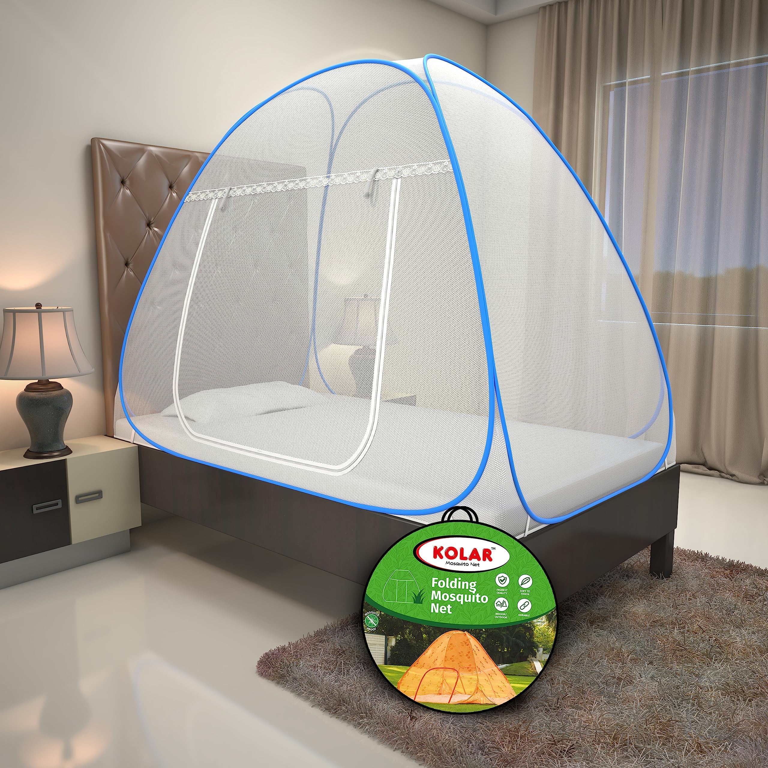 Evafly Mosquito Net for Single Bed Foldable Machardani Polyester Strong ...