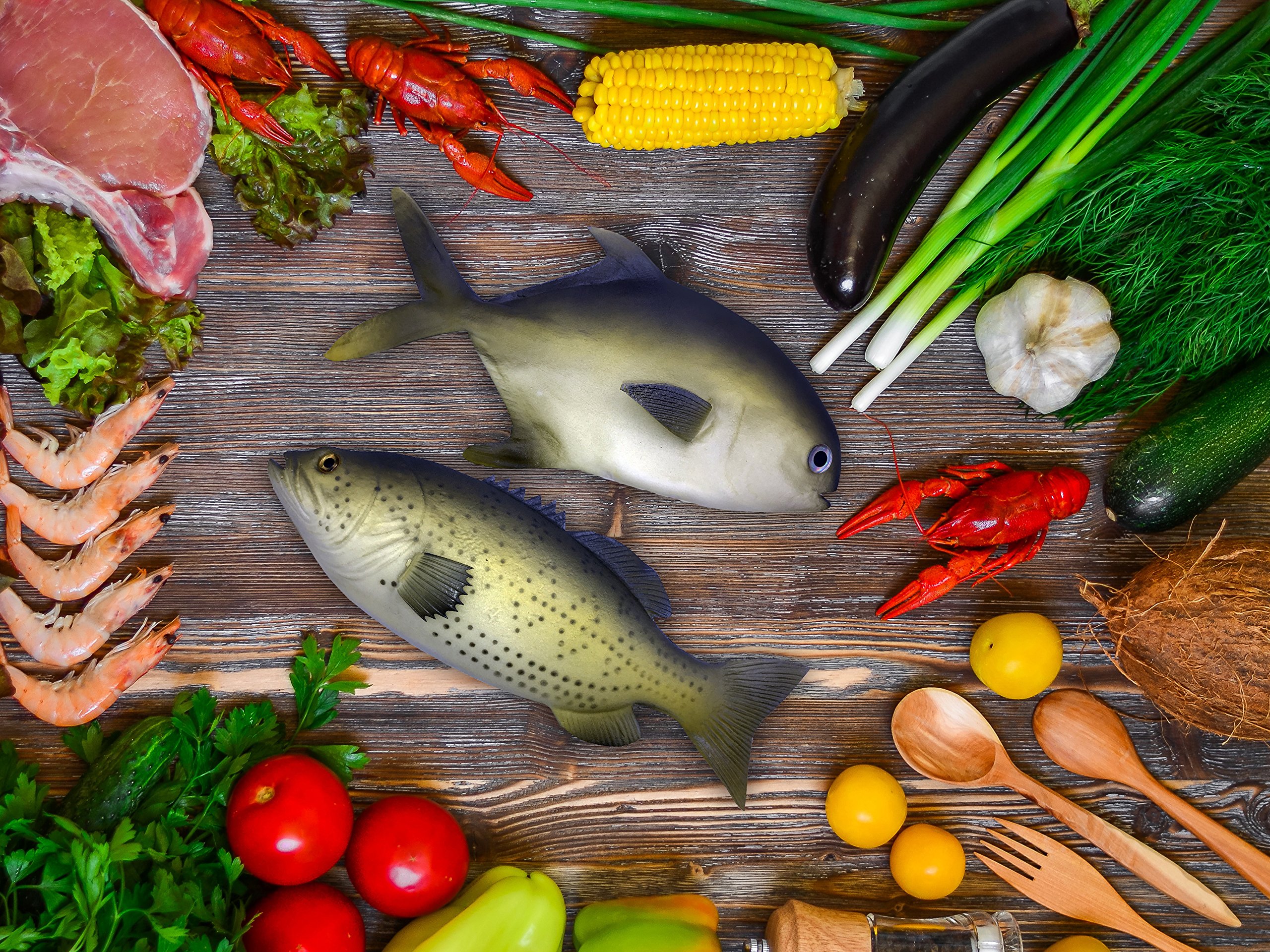 Buy 3 Large Artificial Fish- 12 to 16 in - Premium Quality - Realistic ...