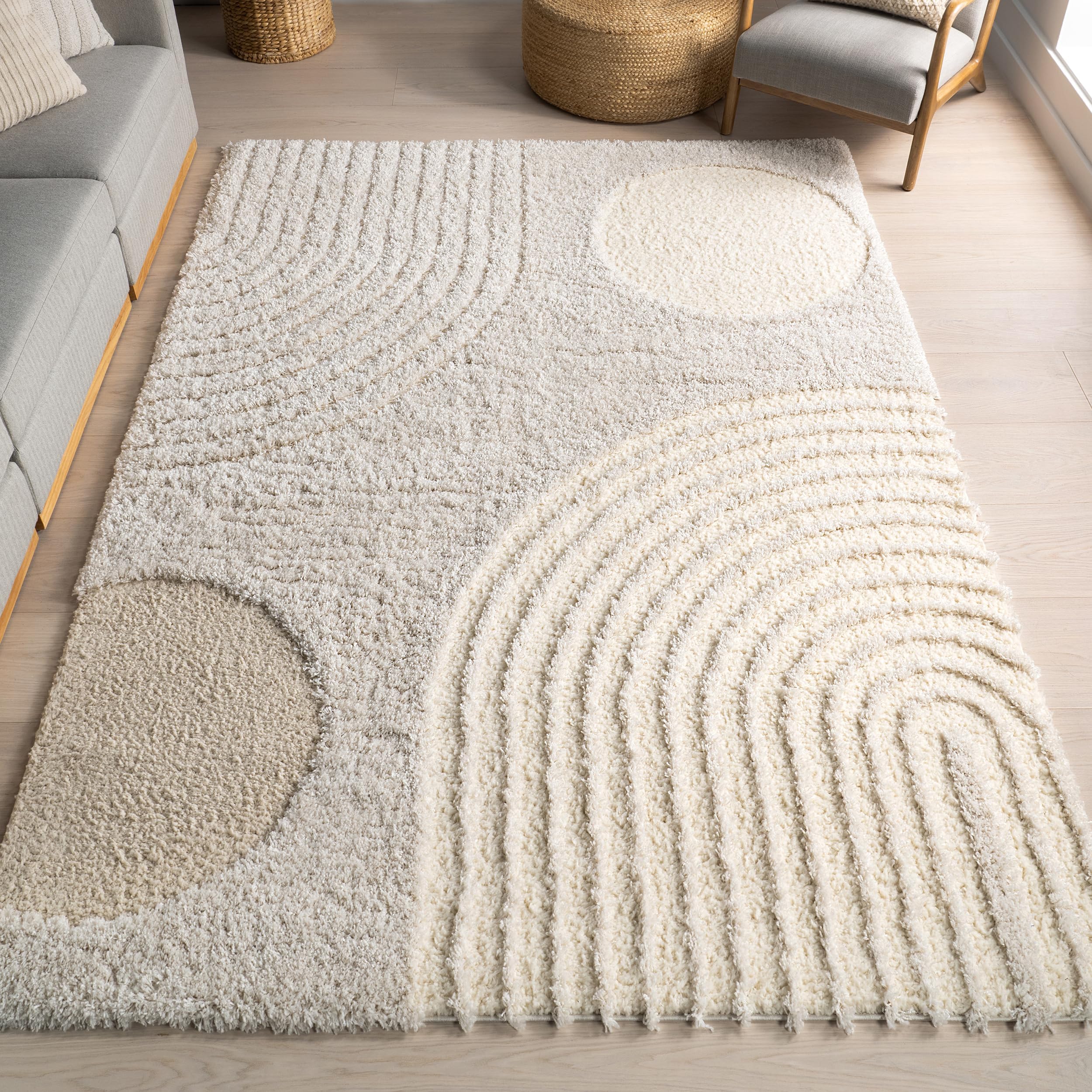 Amazon.com: nuLOOM Gloria Abstract Shag Area Rug, 8x10, Beige : Home ...