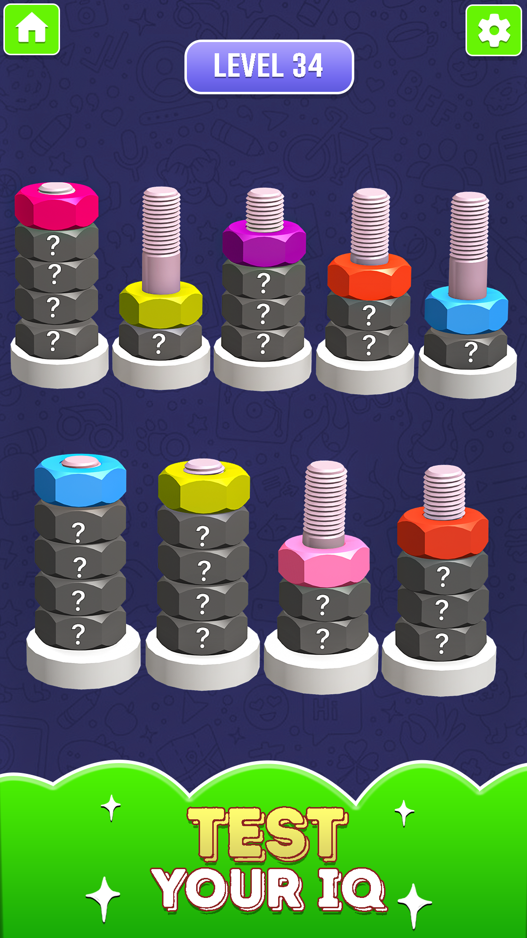 Nuts and Bolts Sort: Screw Sort Puzzle. Dive into Nut Sort 3D, the ...