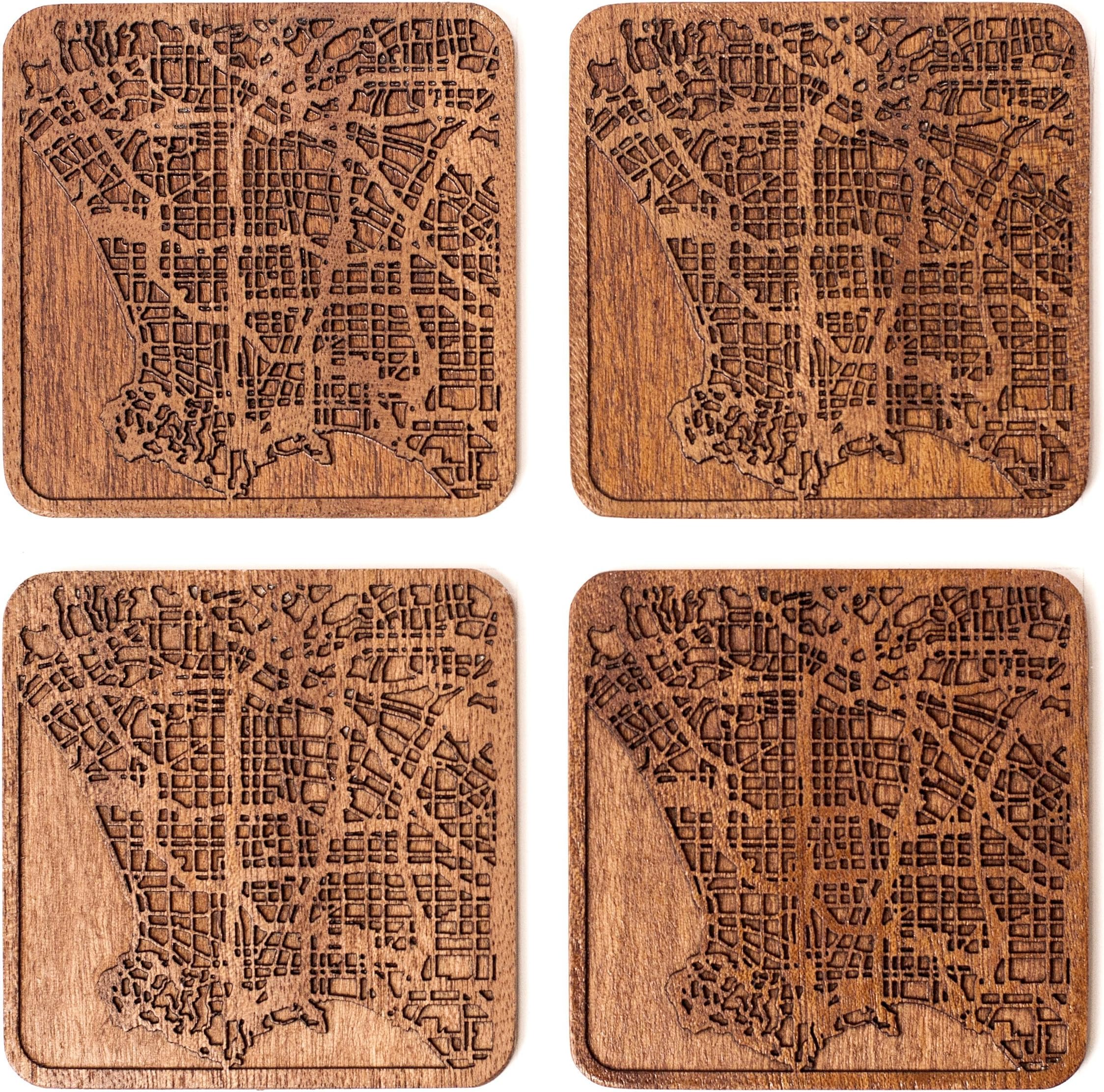 Amazon.com | Los Angeles Map Coaster by O3 Design Studio, Set Of 4 ...