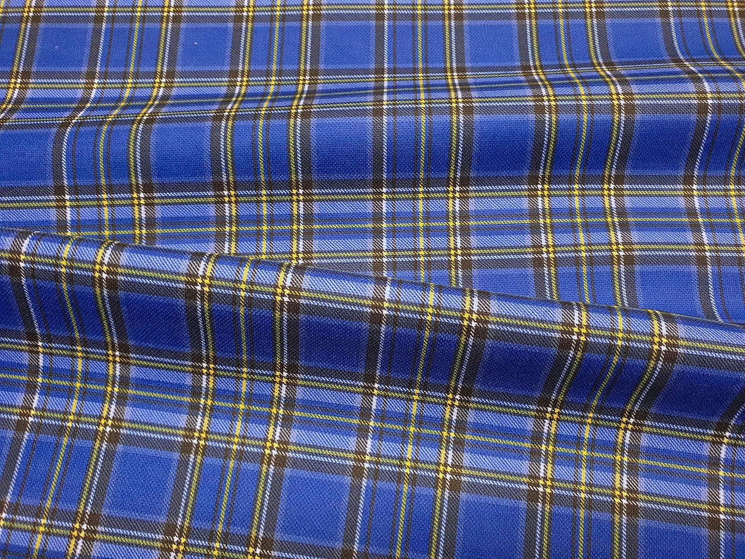 Amazon.com: Royal Blue Plaid Fabric - Royal Stewart Tartan Print Fabric ...