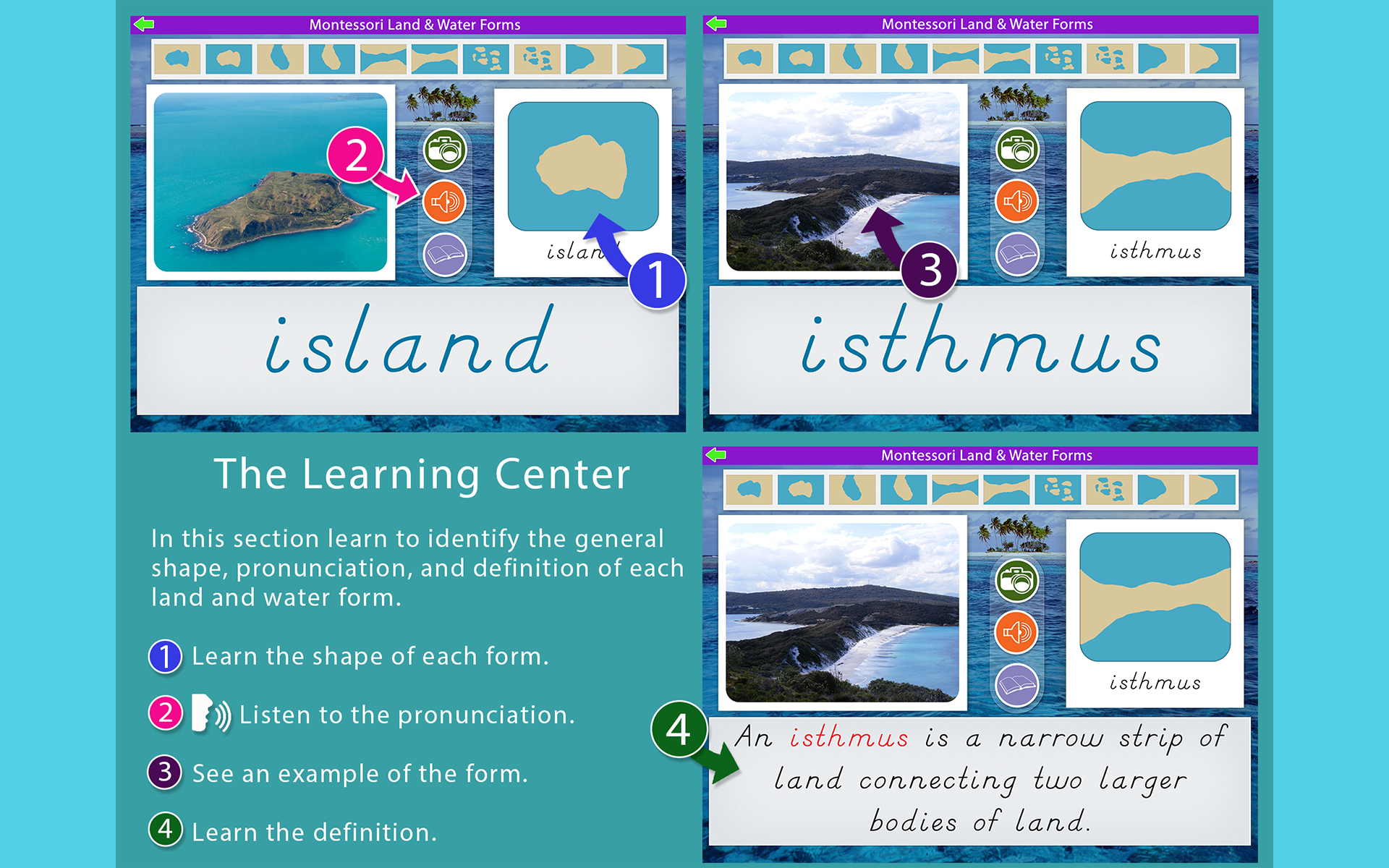 Land and Water Forms - Montessori Geography - App on Amazon Appstore