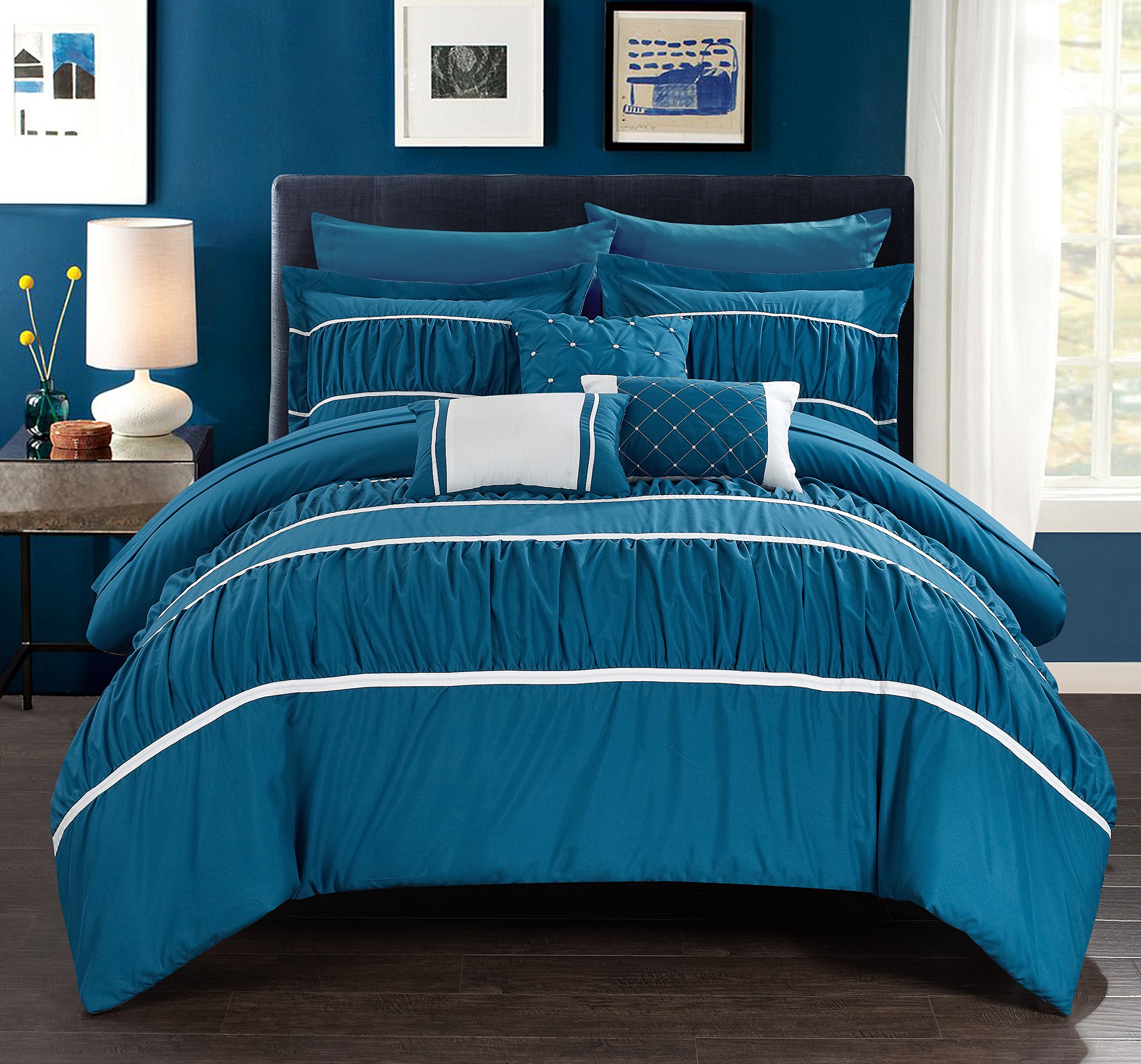 Chic Home Cheryl 10 Piece Comforter Set Complete Bed in a Bag Pleated ...