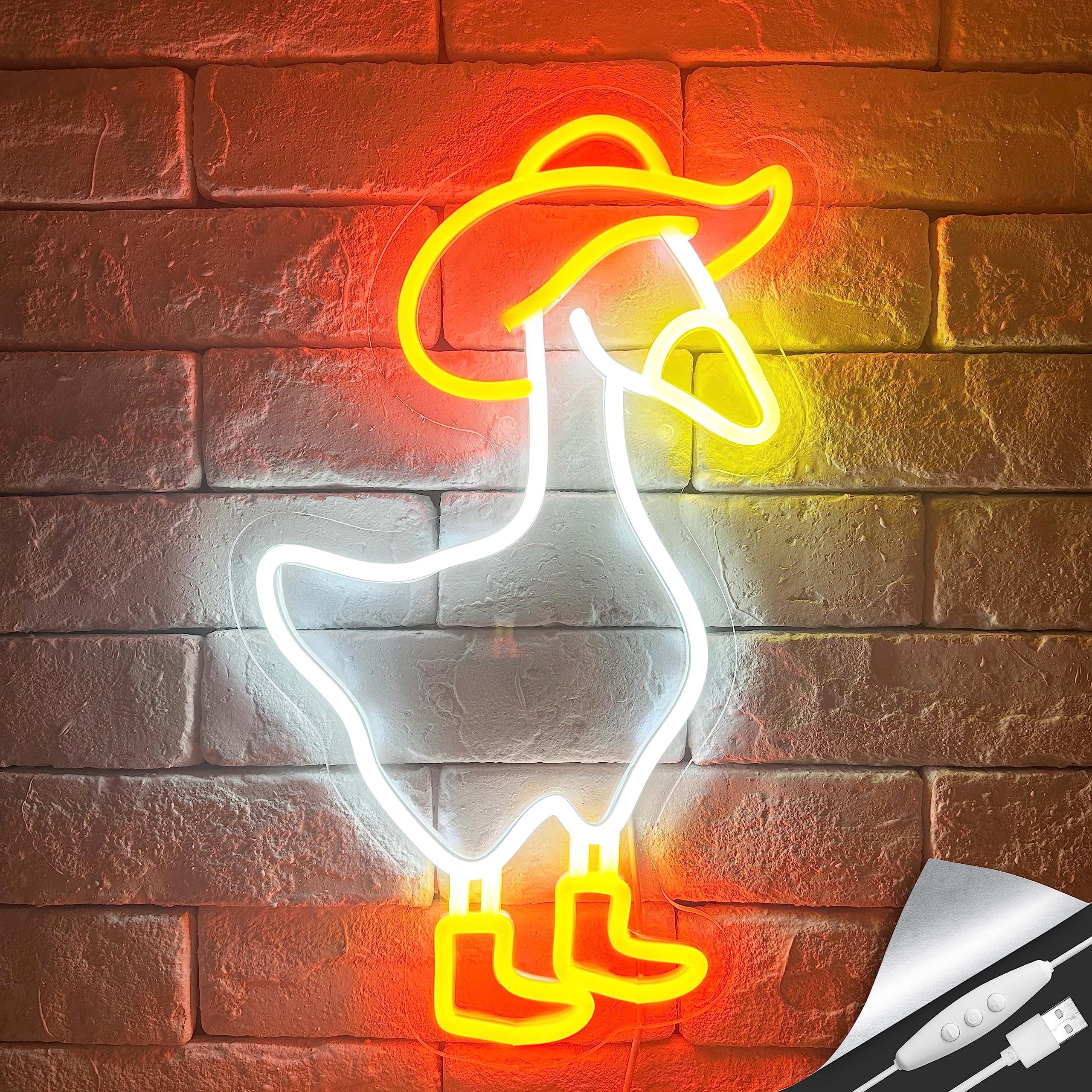 Artlast Cowboy Goose Neon Sign Goose Wearing Cowboy Hat & Boots LED ...
