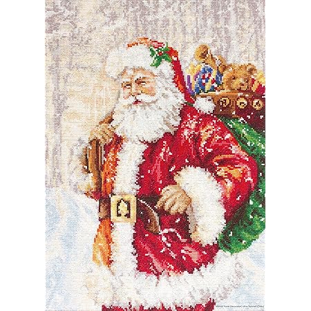 Amazon.com: Lucas-S Smiling Santa Counted Cross-Stitch Kit