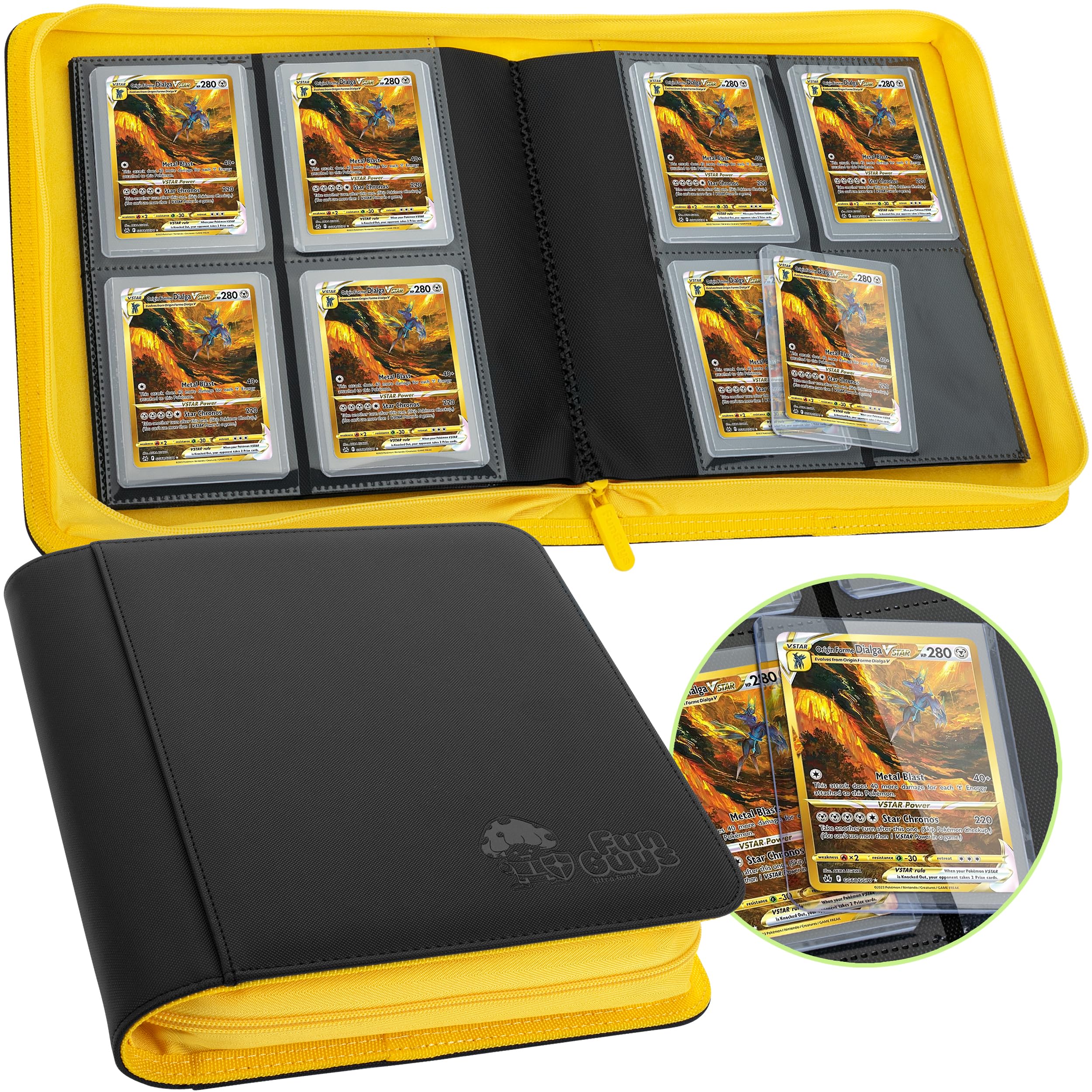 FunGuys Toploader Binder, Trading Card Binder Storage,128 4 Pocket Top ...