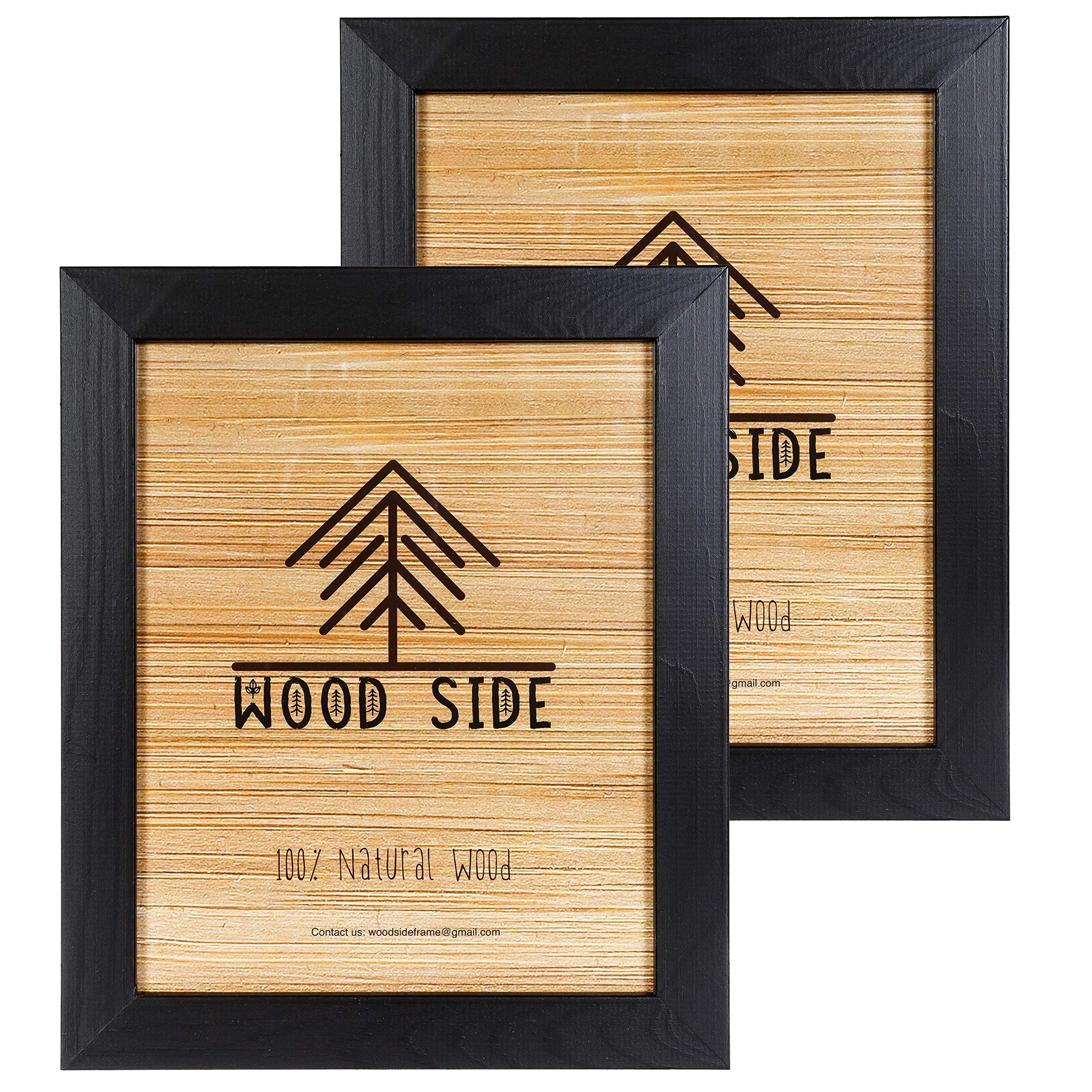 Rustic Wooden Picture Frame 8x10 - Black - Set of 2-100% Natural Eco ...