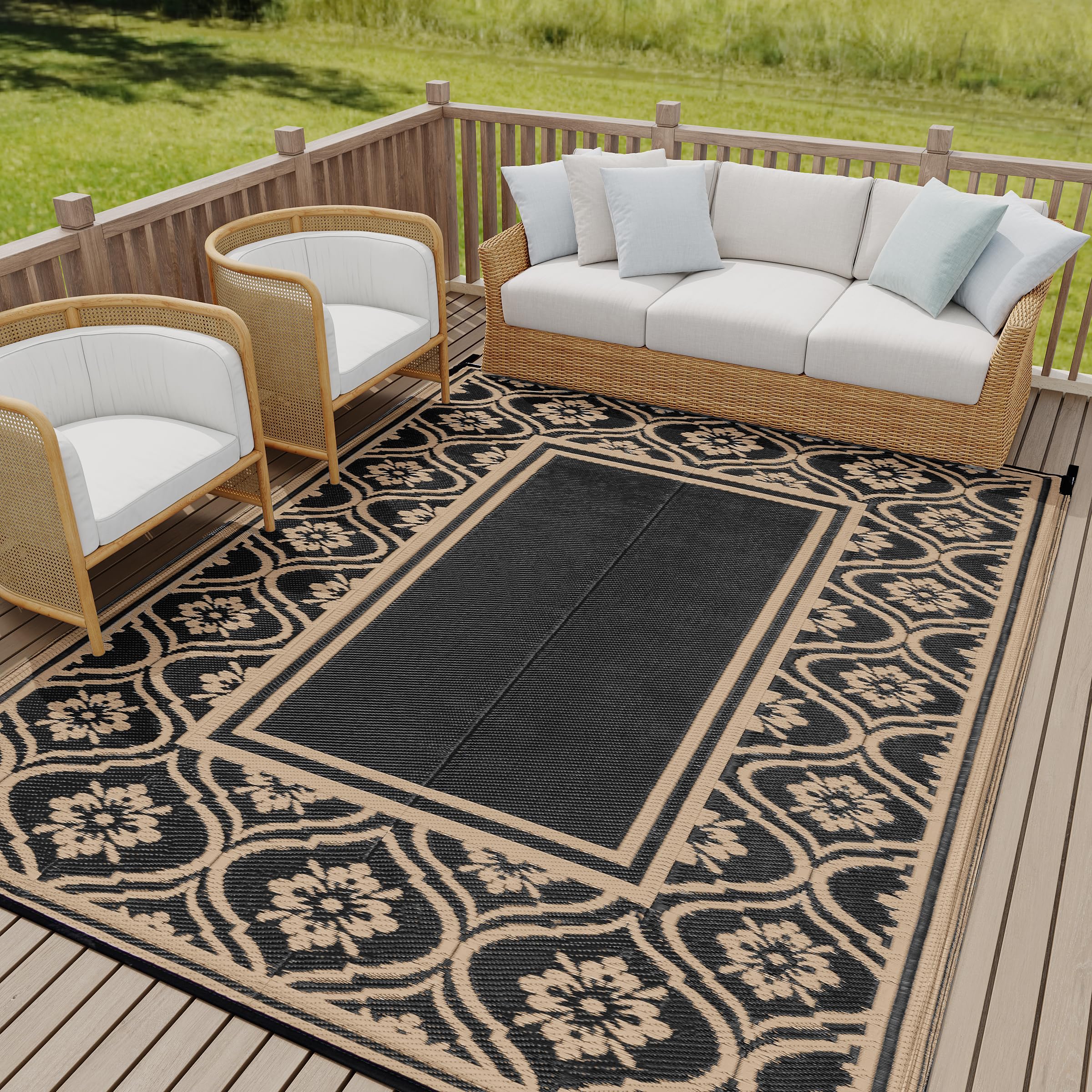 Amazon.com: HUGEAR RV Outdoor Rug Waterproof Mat Outdoor Rugs 6'x9' for ...