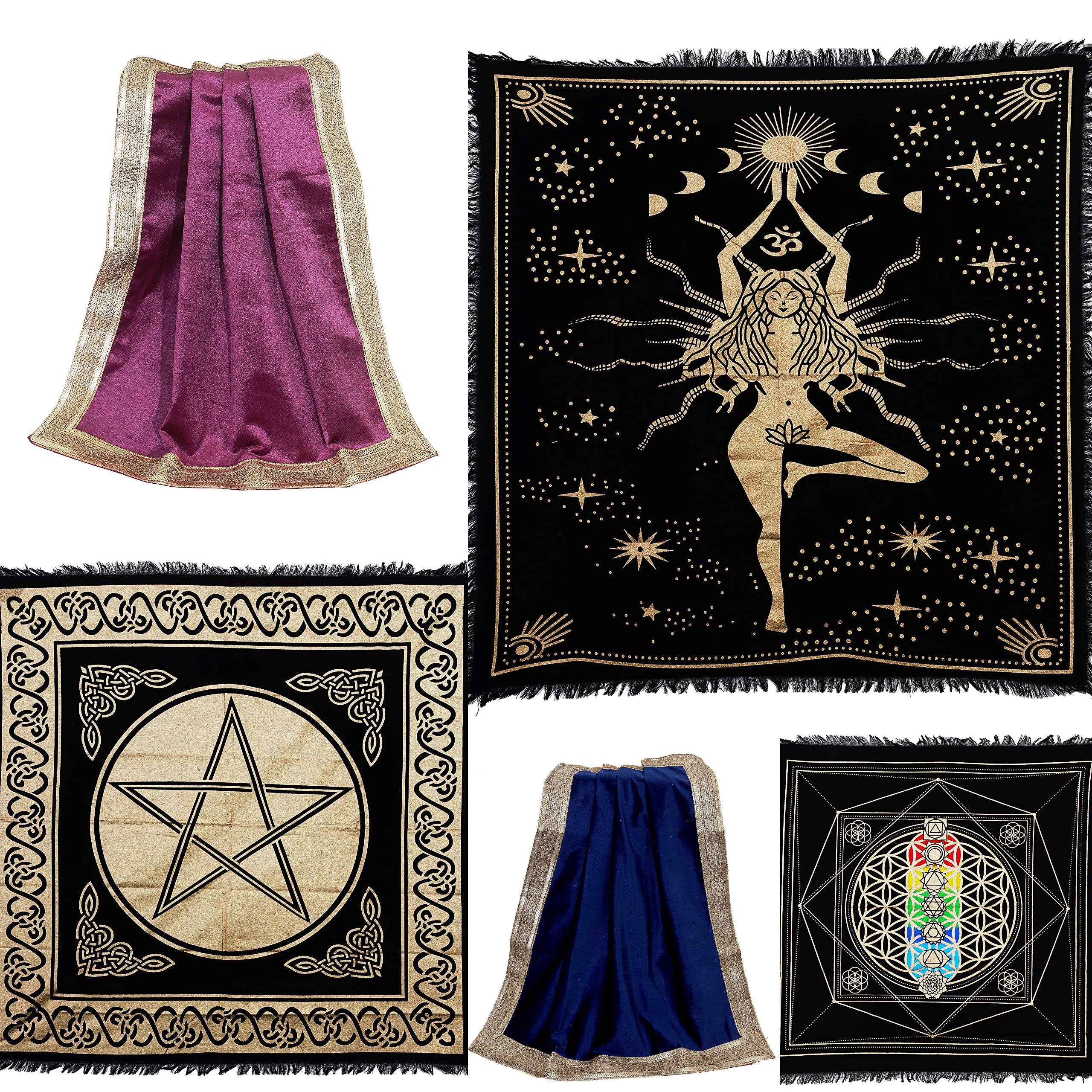 Amazon.com: Indian Consigners Seven Chakra Yoga Star Altar Cloth : Home ...