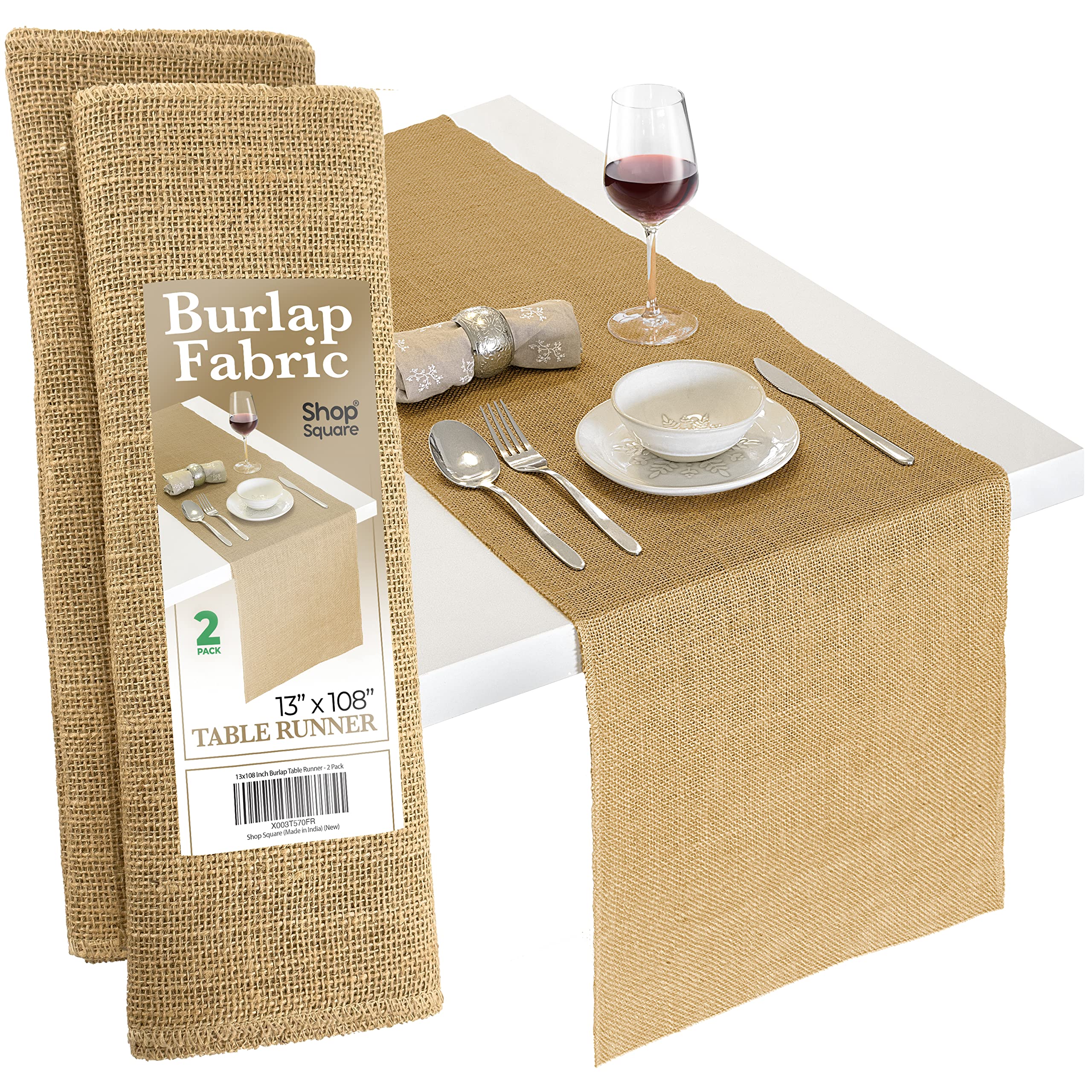 Amazon.com: Burlap Table Runners, 13 x 108 Inch - 2 Pack Outdoor Table ...