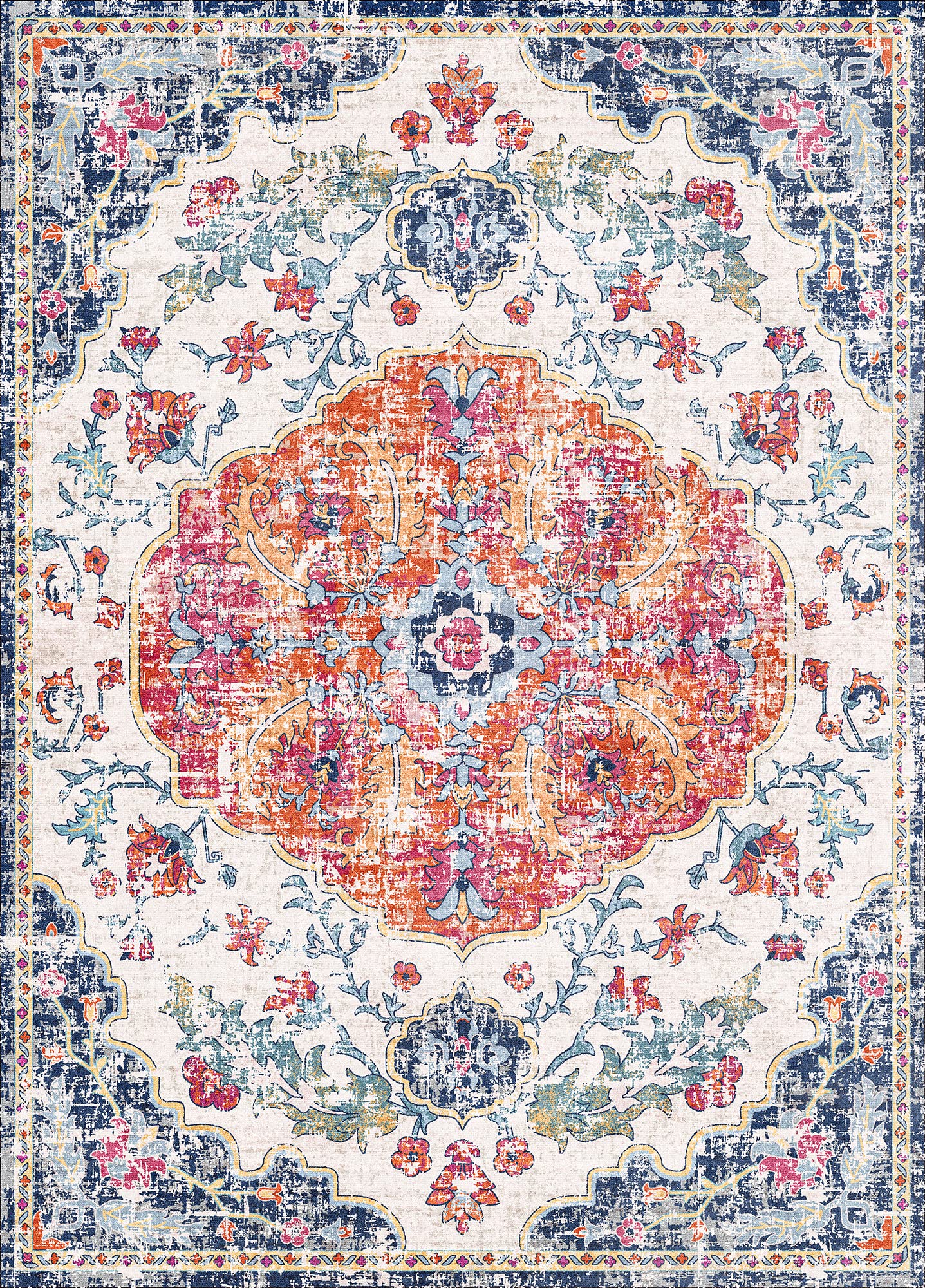 Rugland Washable Rug - Super Soft Ultra Thin Area Rug 5x7, Stain ...