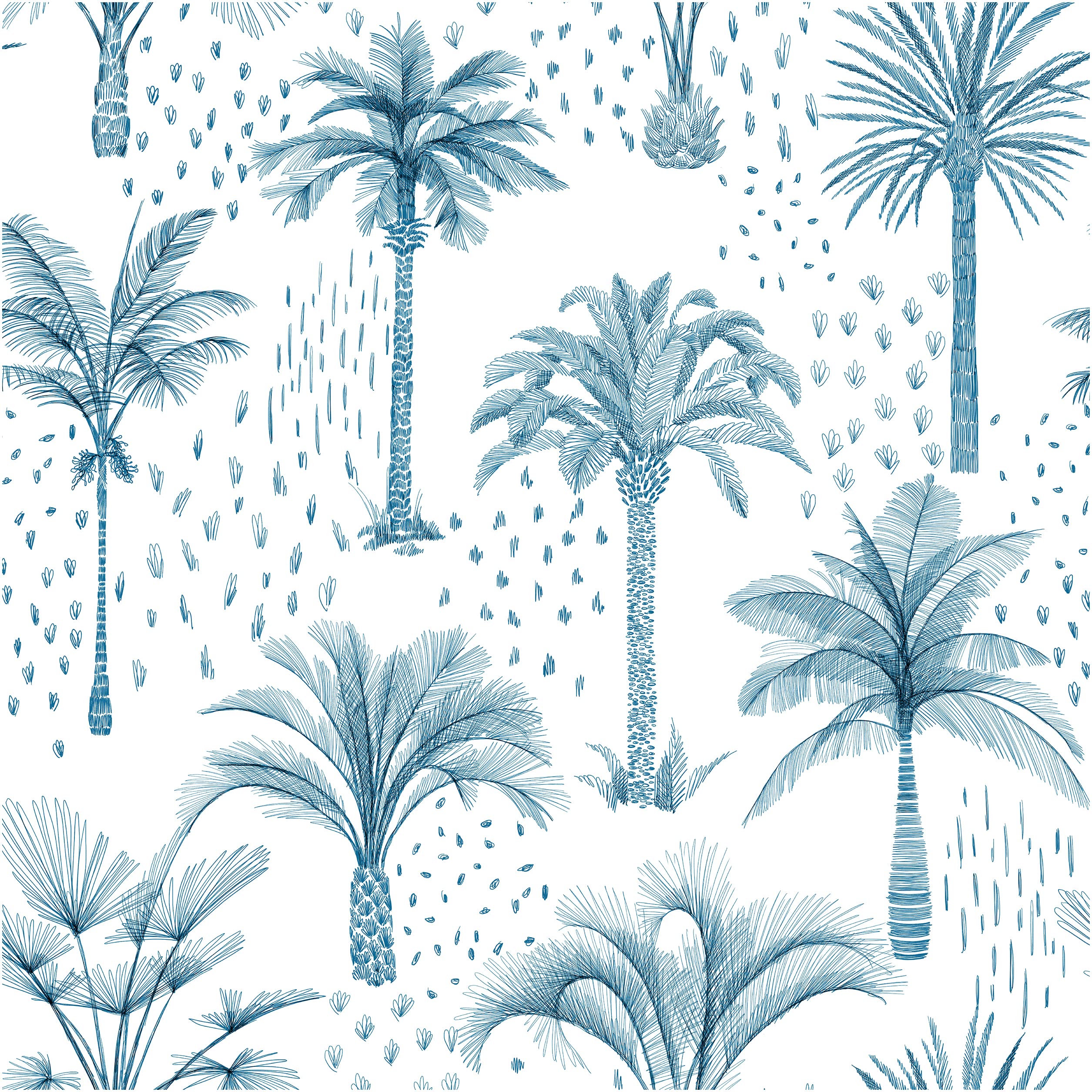 Blooming Wall DPYB05 Simple Palm Trees Peel and Stick Wallpaper ...