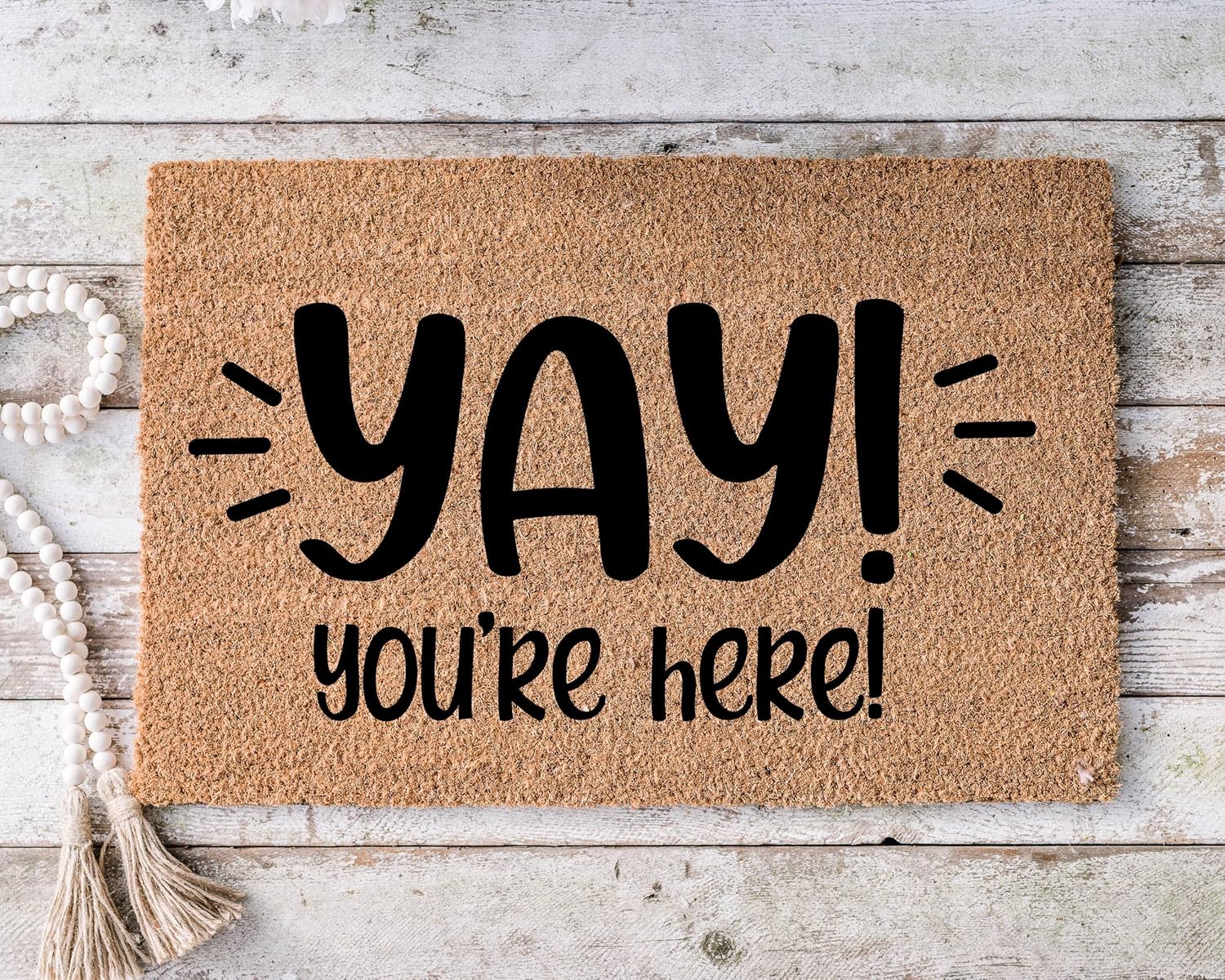 Amazon.com: Yay! You're here, Funny Doormat, Housewarming Gift, Welcome ...