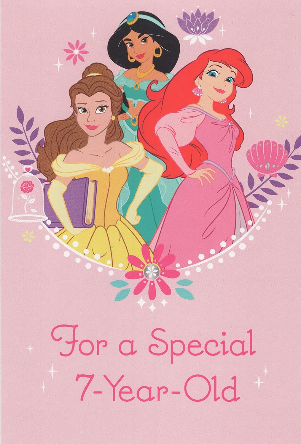 Amazon.com : Princess Happy 7th Seventh Birthday Card (Age 7) Featuring ...