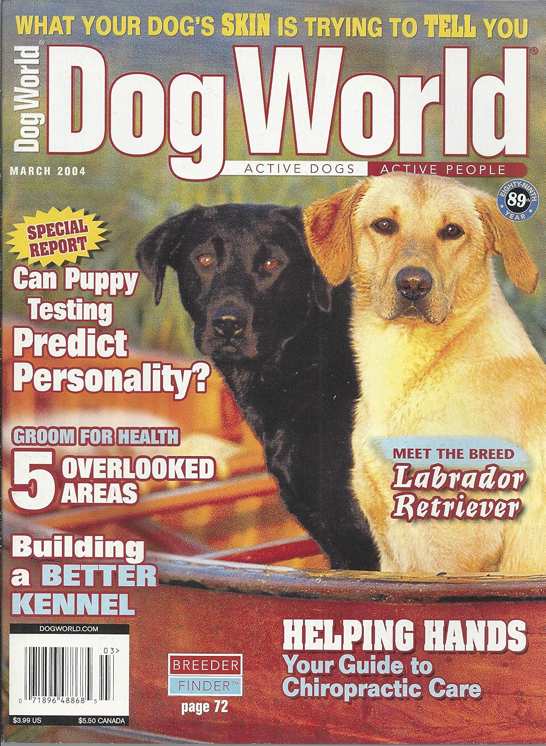 Dog World Magazine March 2004 Labrador Retriever (Single Back Issue ...