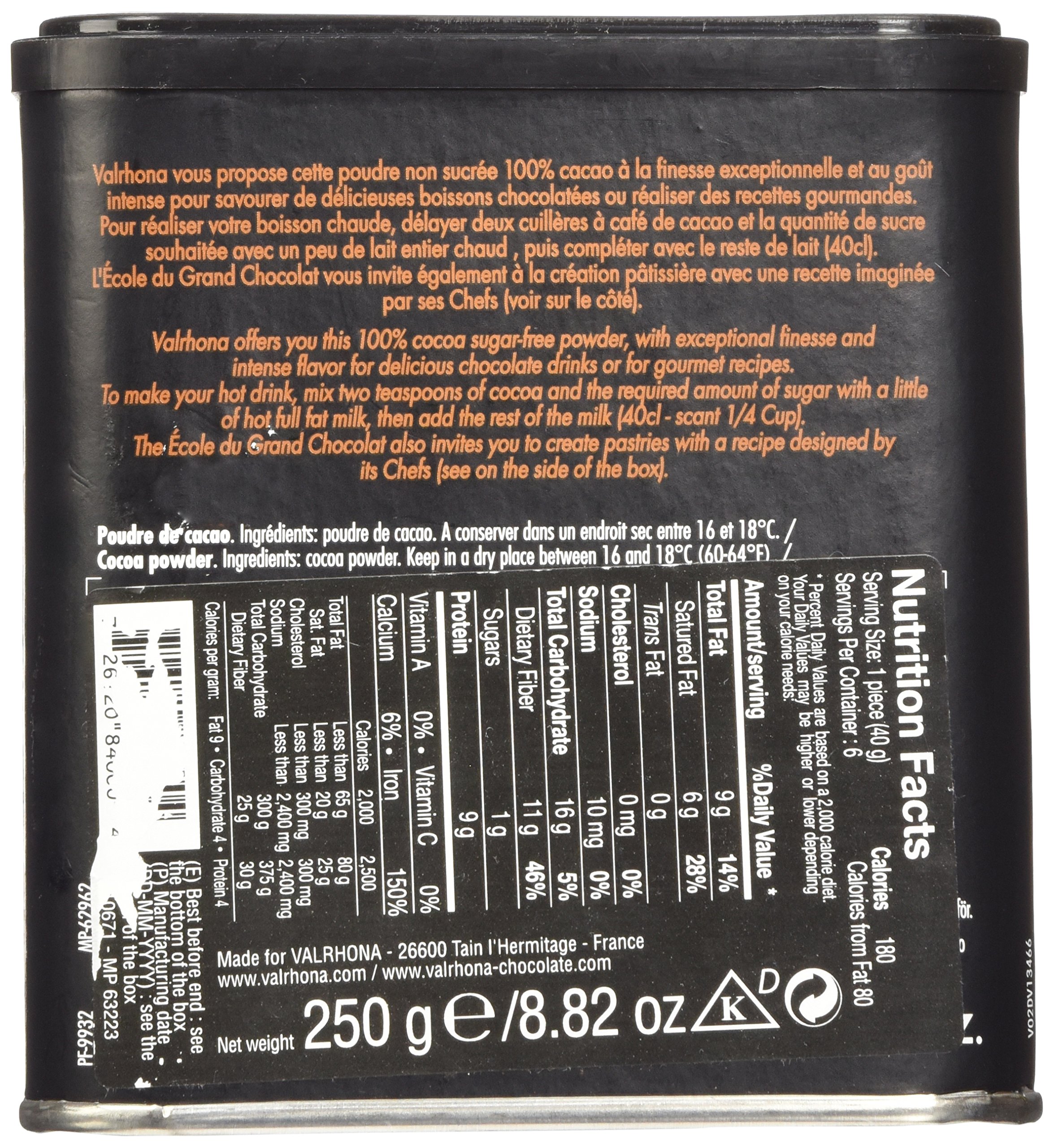 Buy Valrhona Dutch Processed French Cocoa Powder. Chef’s Choice Cocoa ...