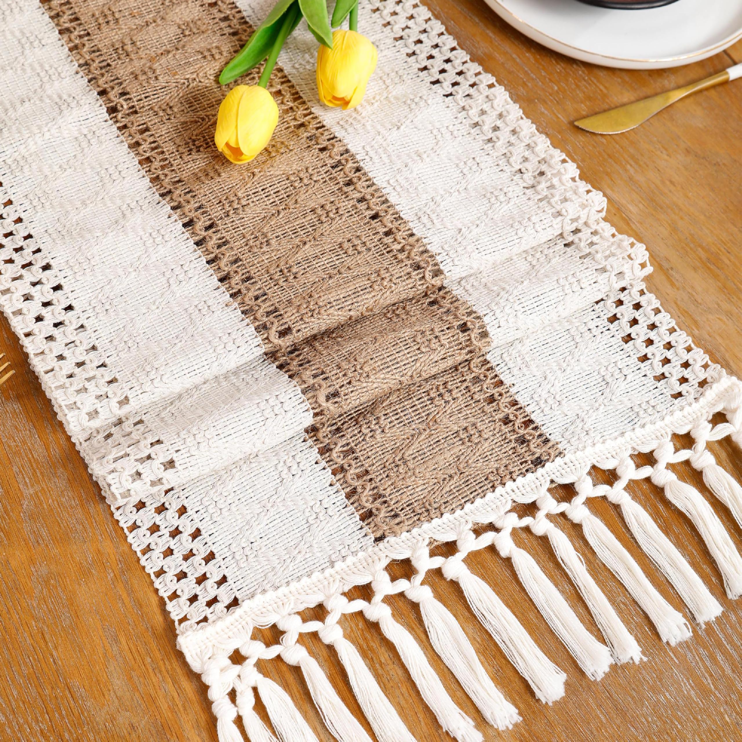 Amazon.com: Tosleo Boho Table Runner 12×120 Inches Long with Tassels ...