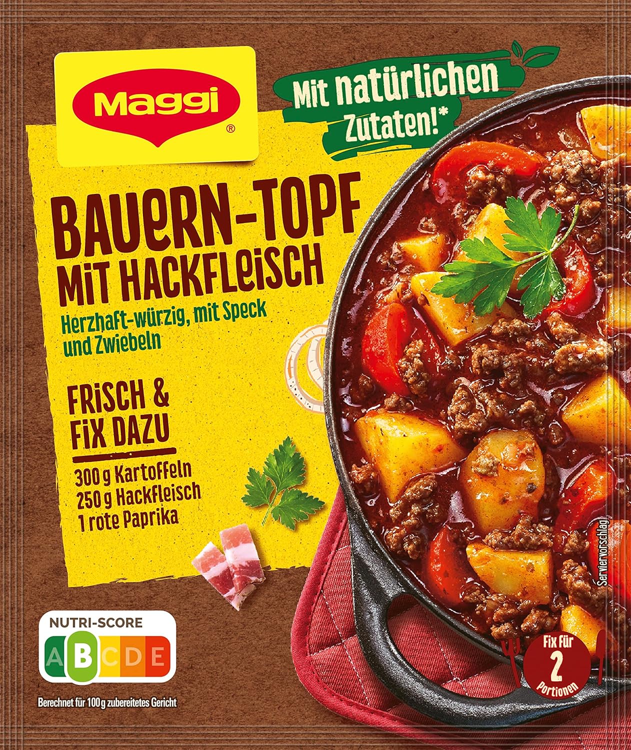 MAGGI Fix für Bauern-Topf mit Hackfleisch, Würzmischung, mit ...