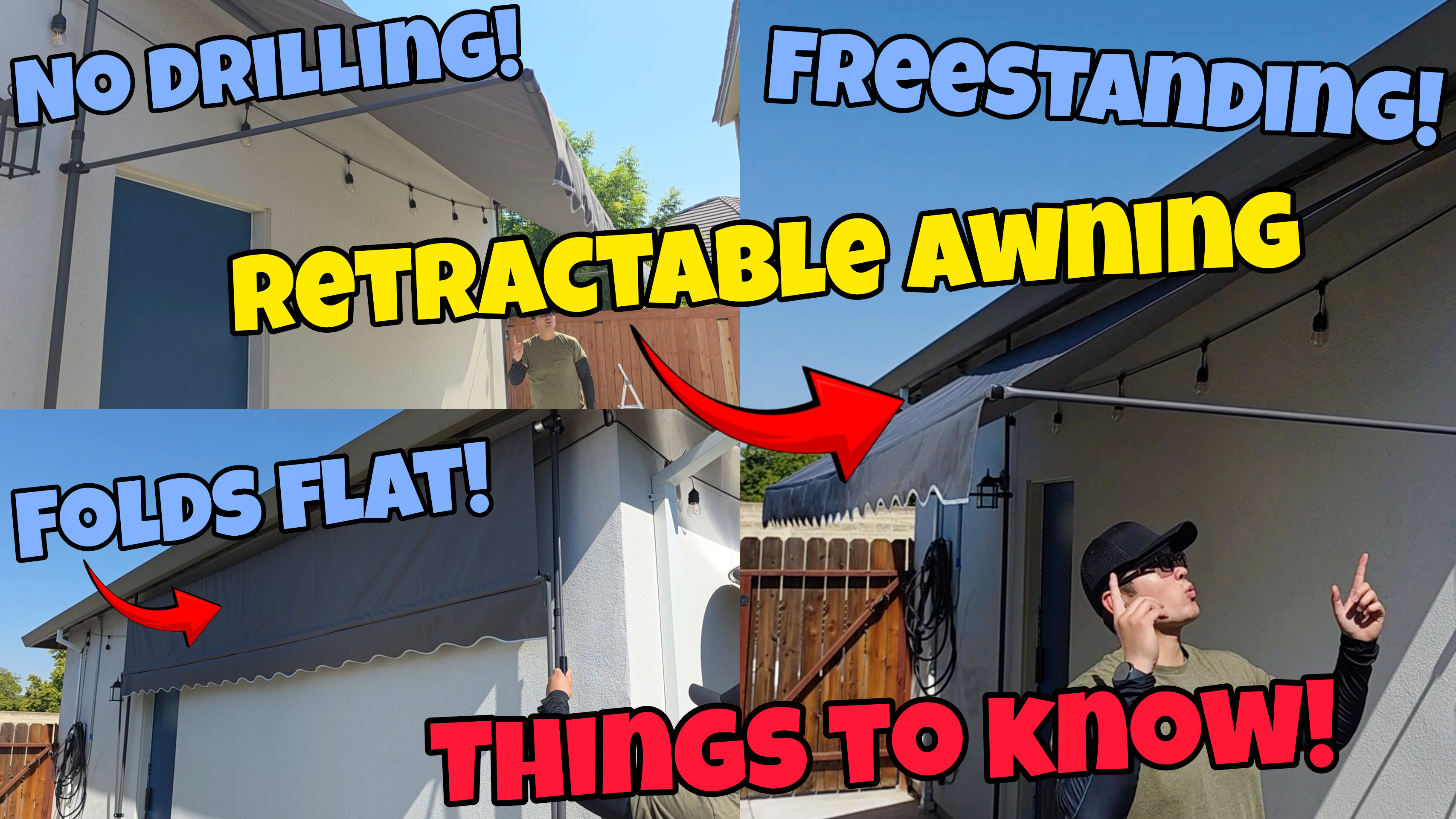 Watch Things to know! FREESTANDING RETRACTABLE AWNING Review on Amazon Live
