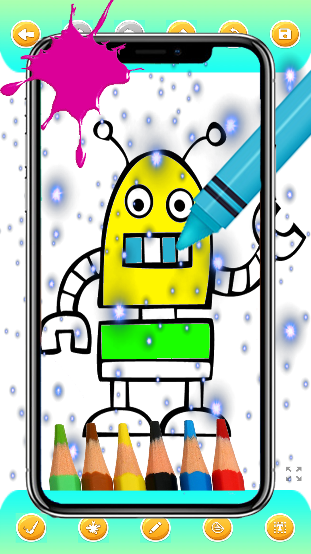 Glitter Robot Coloring Book For Kids - App on Amazon Appstore